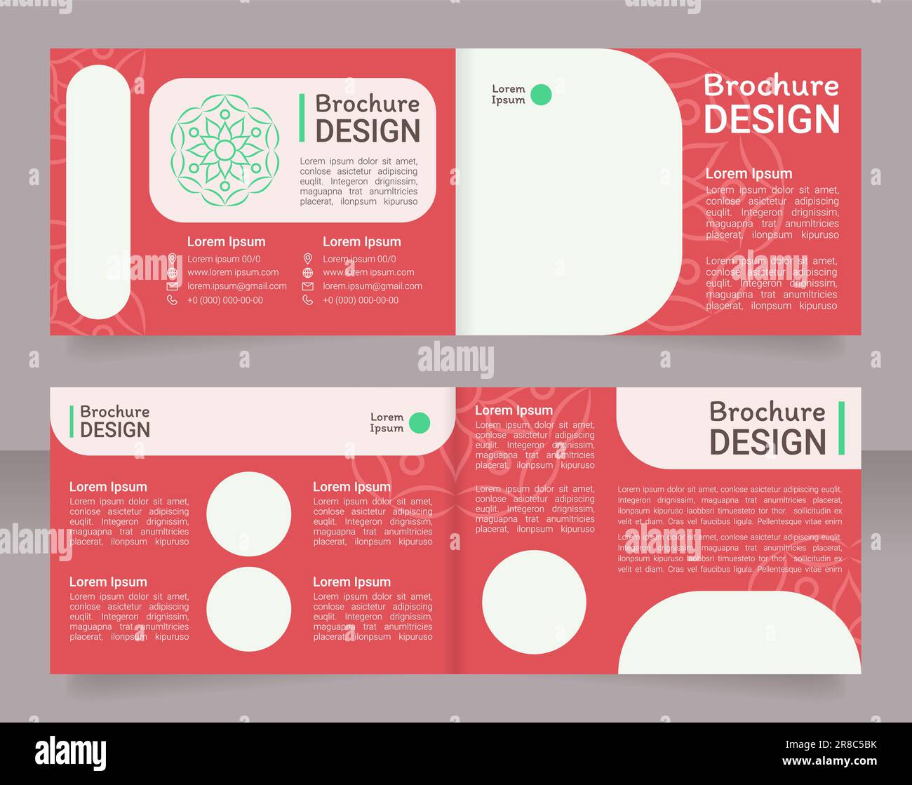 Yoga practices studio promo bifold brochure template design Stock ...