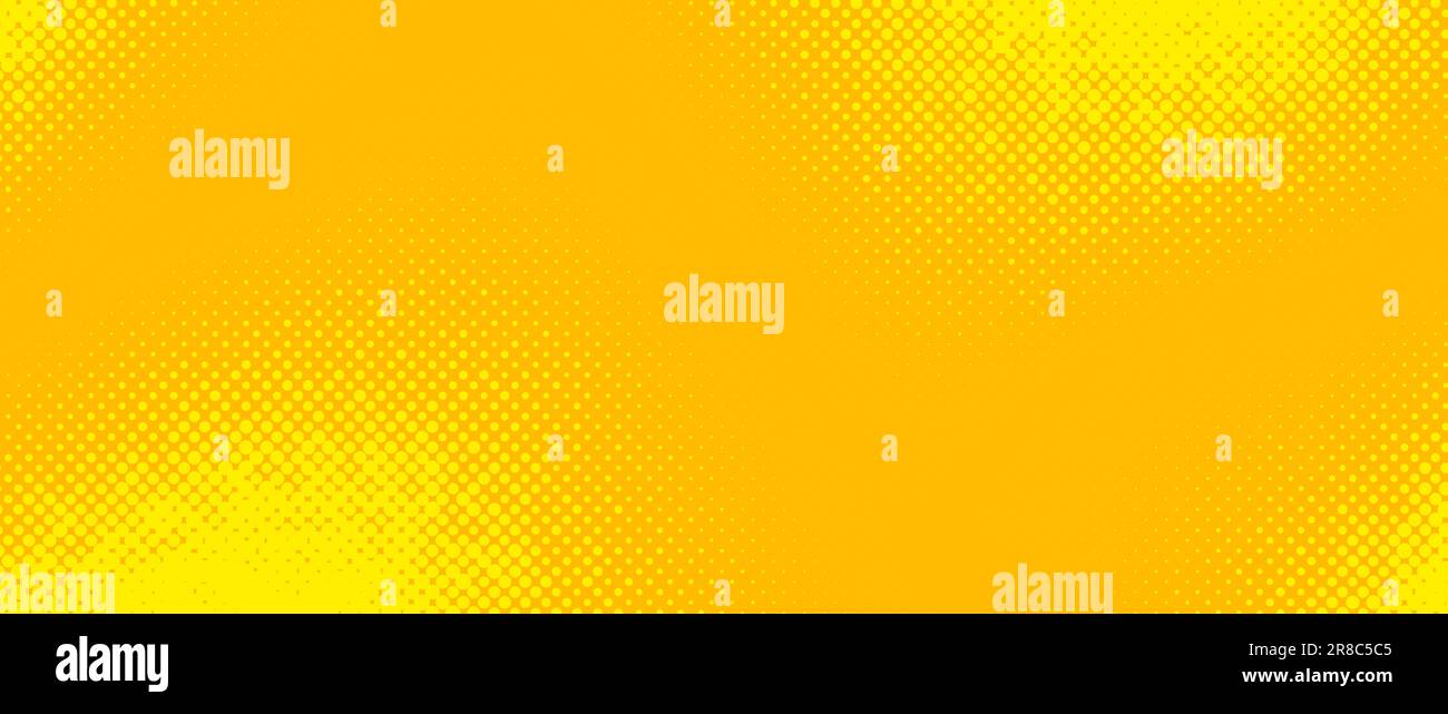 Yellow halftone background. Retro comic grain texture. Pixelated dots ...