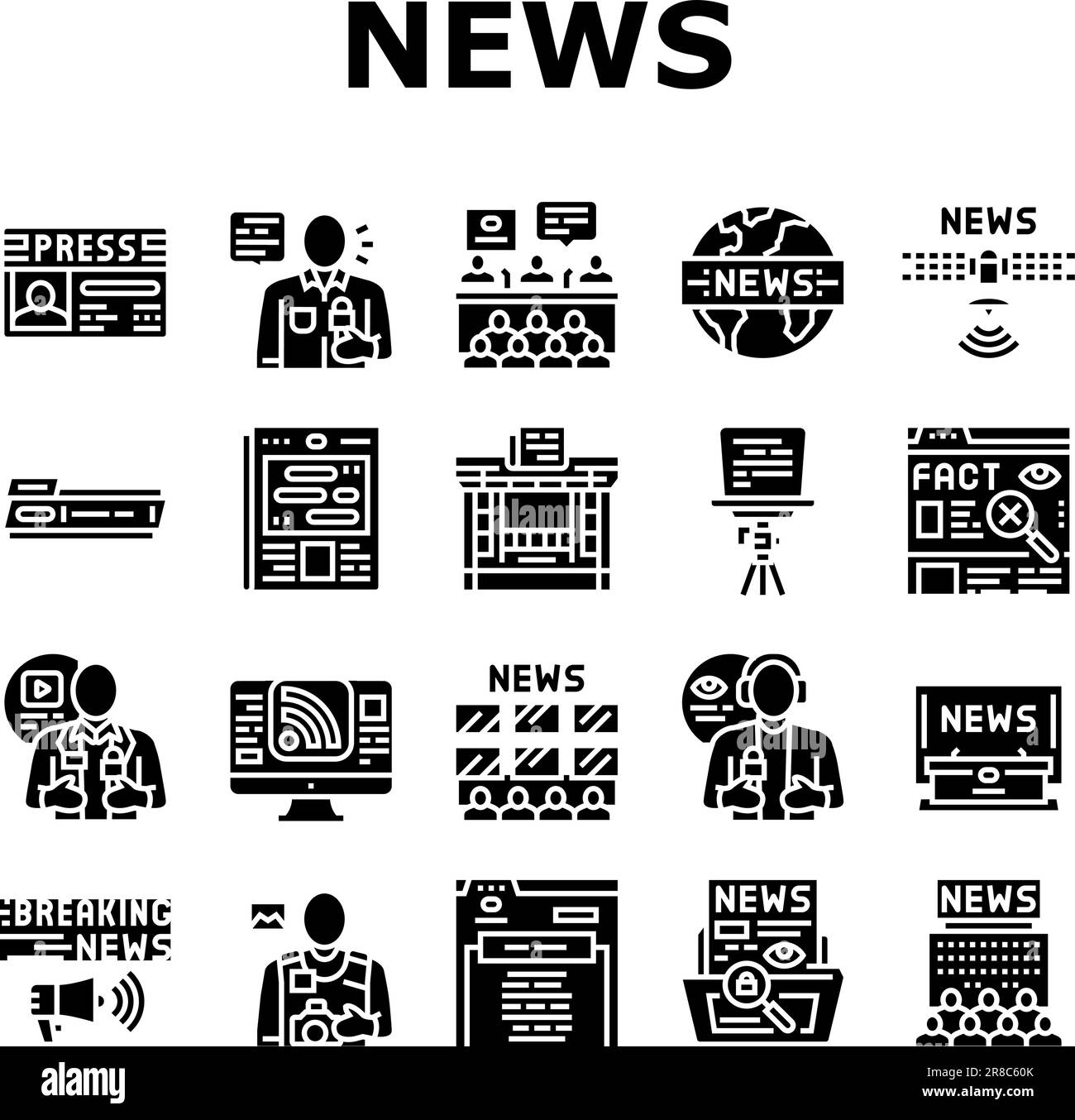 news business communication icons set vector Stock Vector Image & Art ...
