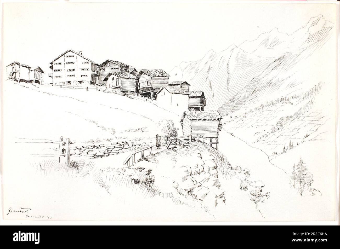 Zermatt 1897 by George Elbert Burr, born Monroe Falls, OH 1859-died ...