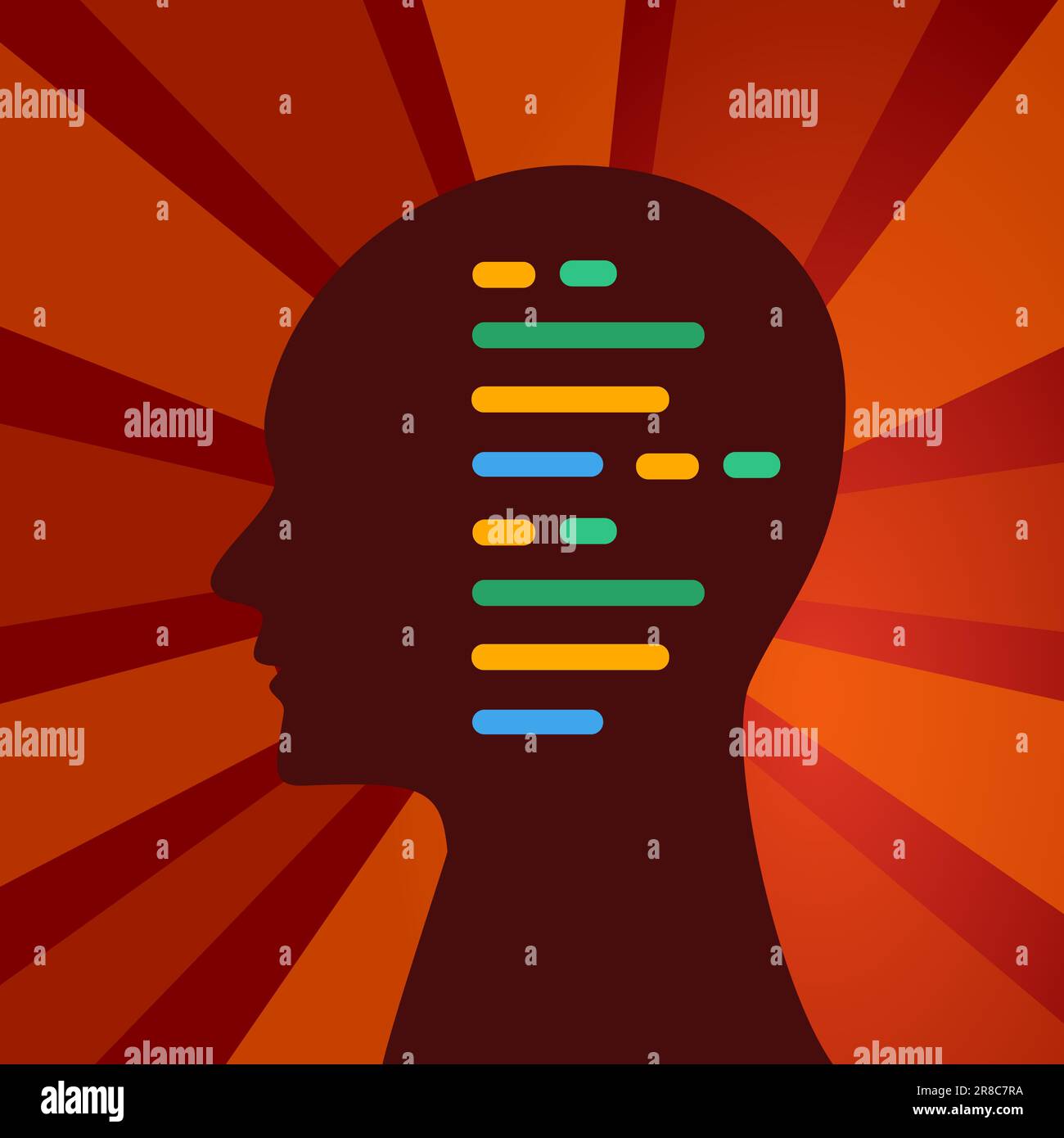 AI Artificial Intelligence revolution red propaganda retro design head ...