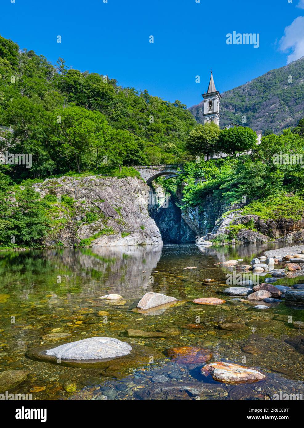 The Orrido of Saint Anna Church over the Cannobino River, Cannobio ...