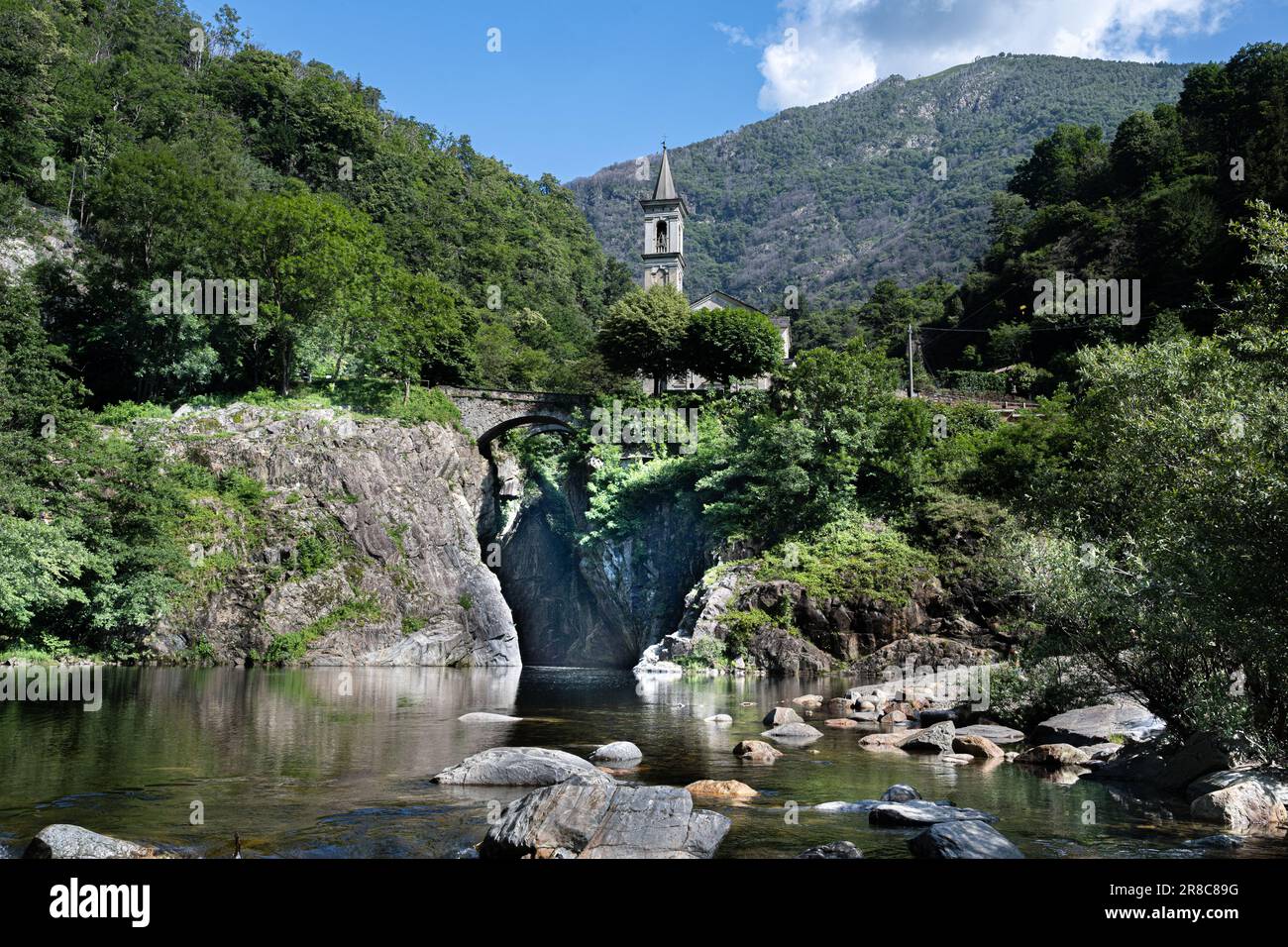 The Orrido of Saint Anna Church over the Cannobino River, Cannobio ...