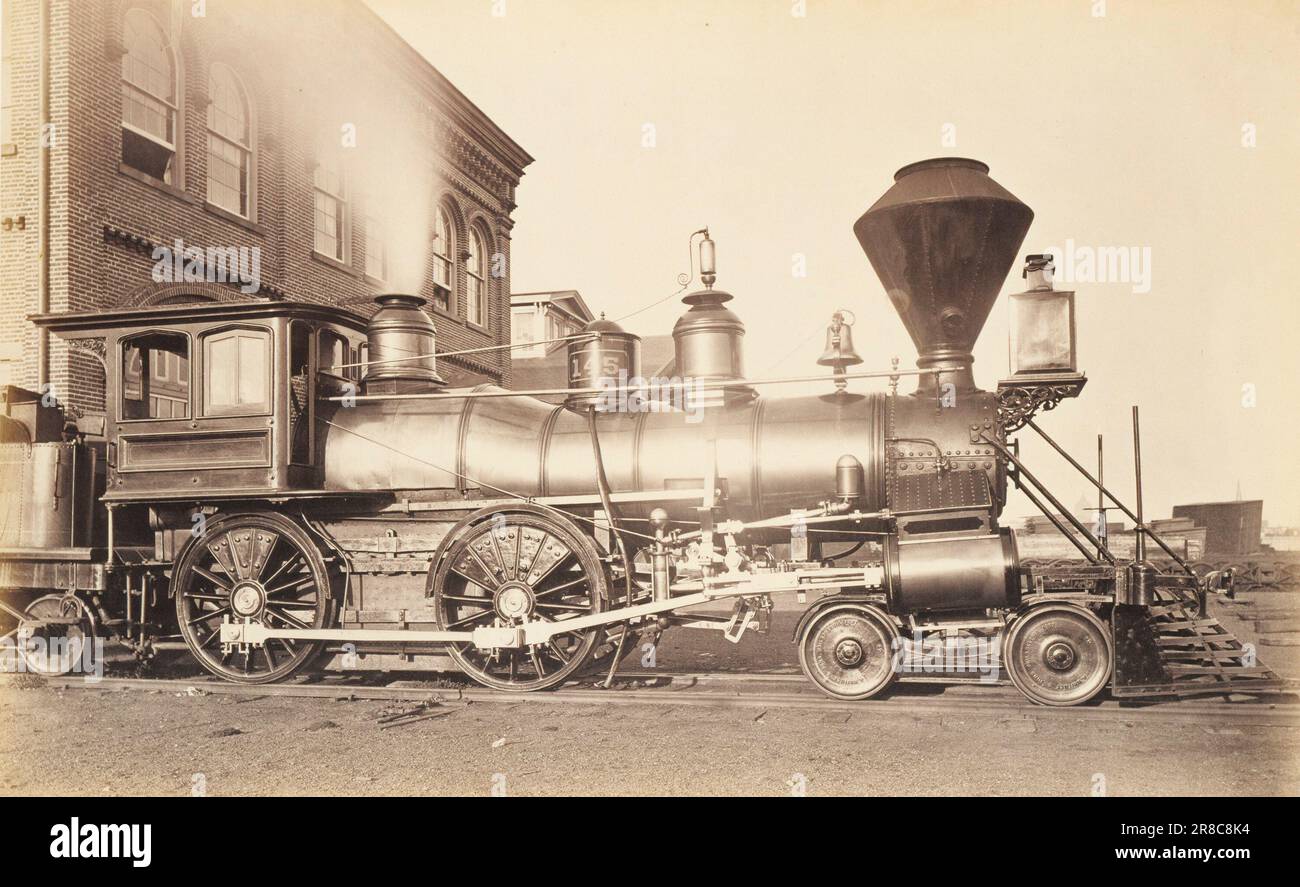 [Pennsylvania Railroad Locomotive at Altoona Repair Facility] ca. 1868 ...