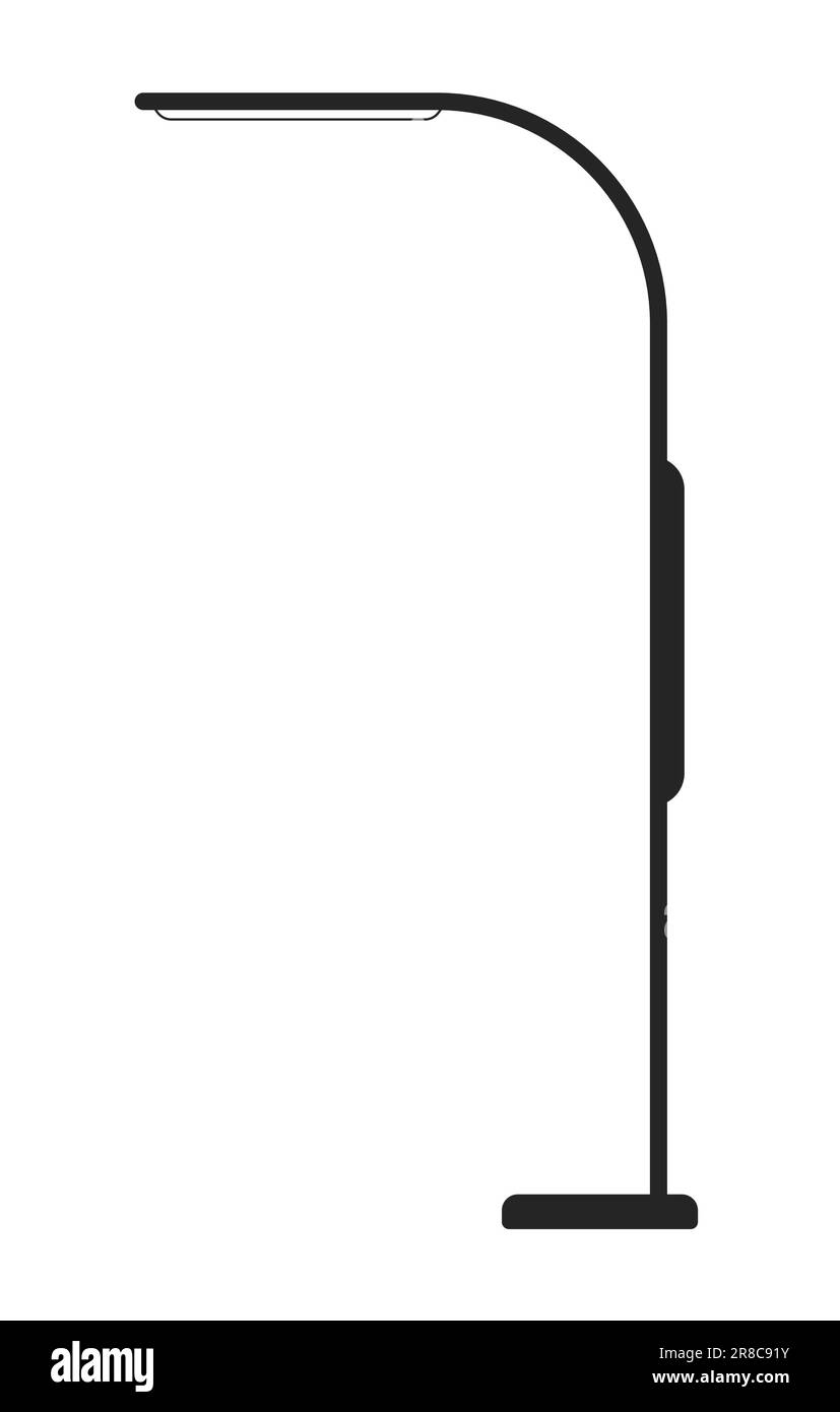 Lighting Street Lamp Flat Monochrome Isolated Vector Object Stock