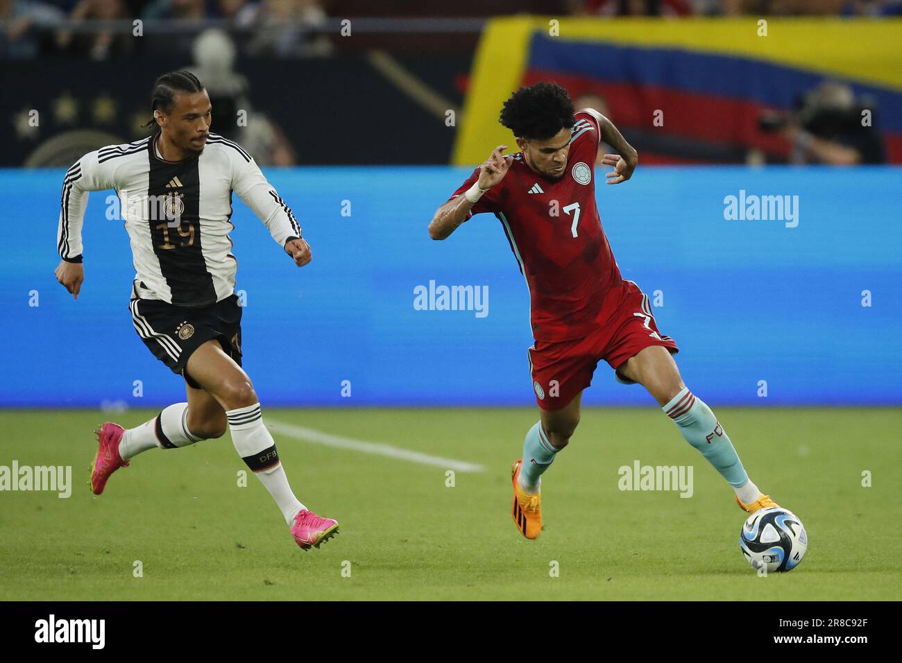 GELSENKIRCHEN - 20/06/2023, (LR) Leroy Sane of Germany, Luis Diaz of ...