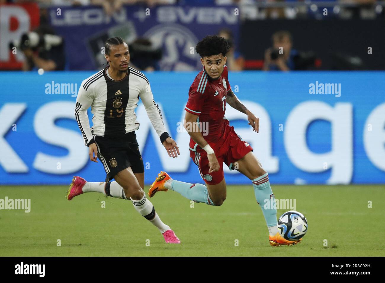 GELSENKIRCHEN - 20/06/2023, (LR) Leroy Sane of Germany, Luis Diaz of ...