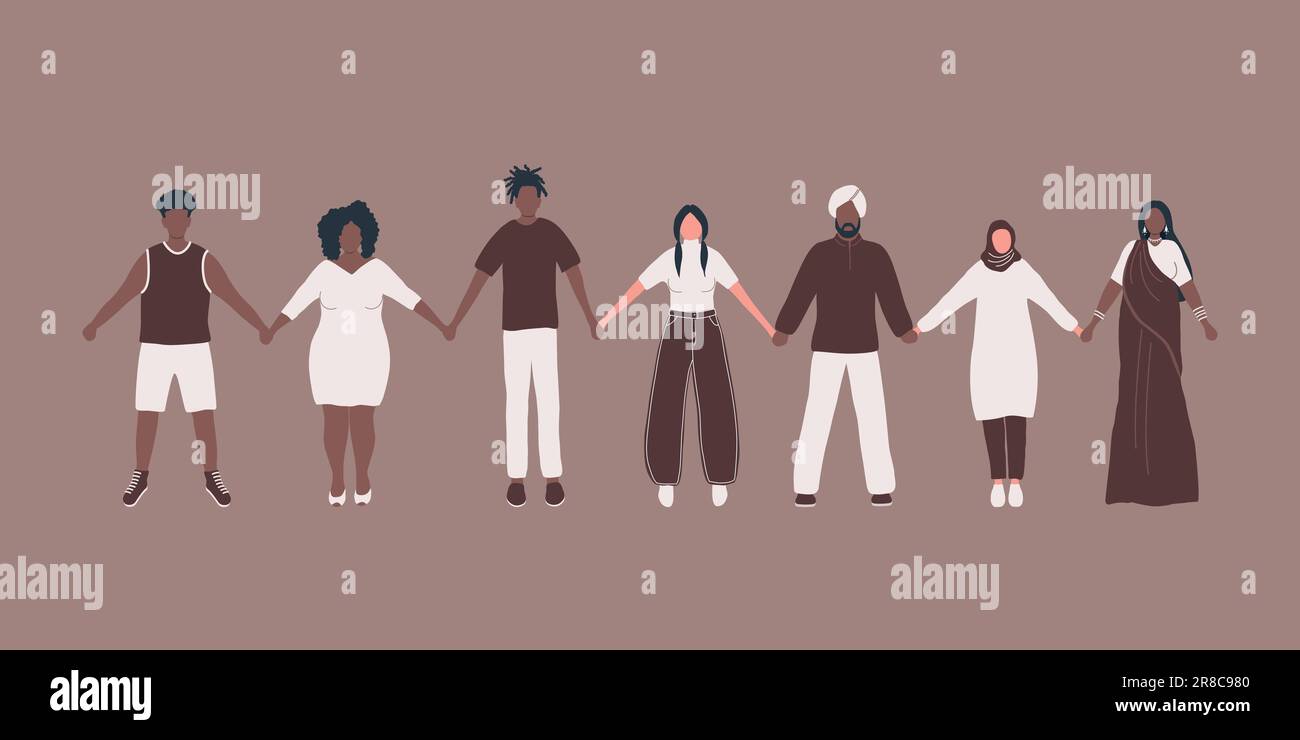 People holding hands. Diverse group of people. Stronger together concept. Solidarity of ...