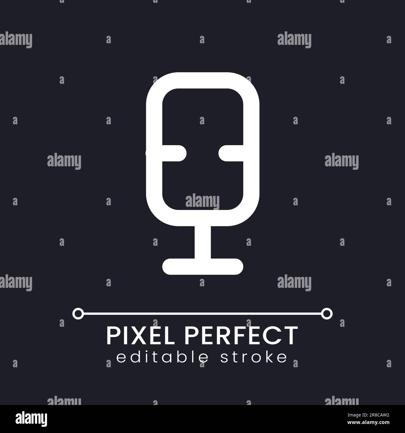 Microphone pixel perfect white linear ui icon for dark theme Stock ...