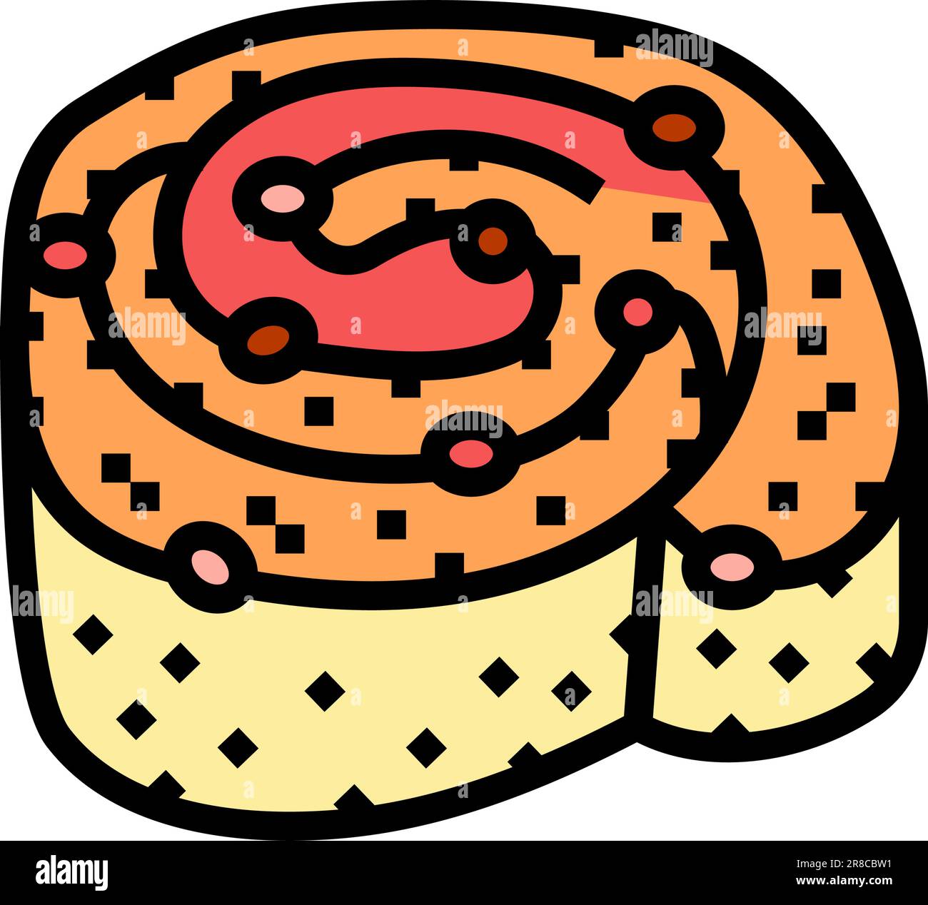 cranberry bun food meal color icon vector illustration Stock Vector ...