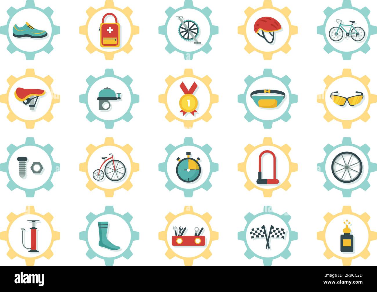 Cycling and Bicycle Tool Set Vector Illustration of a Mechanic ...