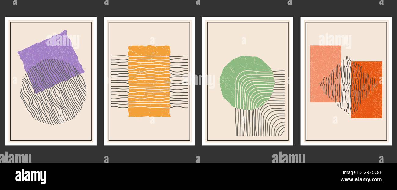 Set of backgrounds for interior design, poster and prints. Minimalistic ...