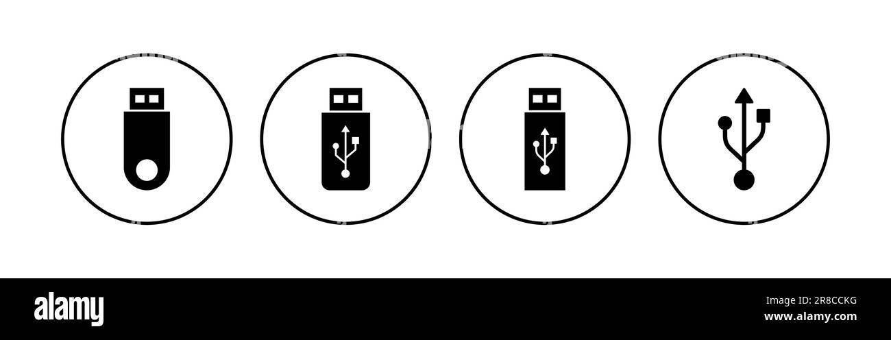 Usb icon set. Flash disk icon vector Stock Vector Image & Art - Alamy