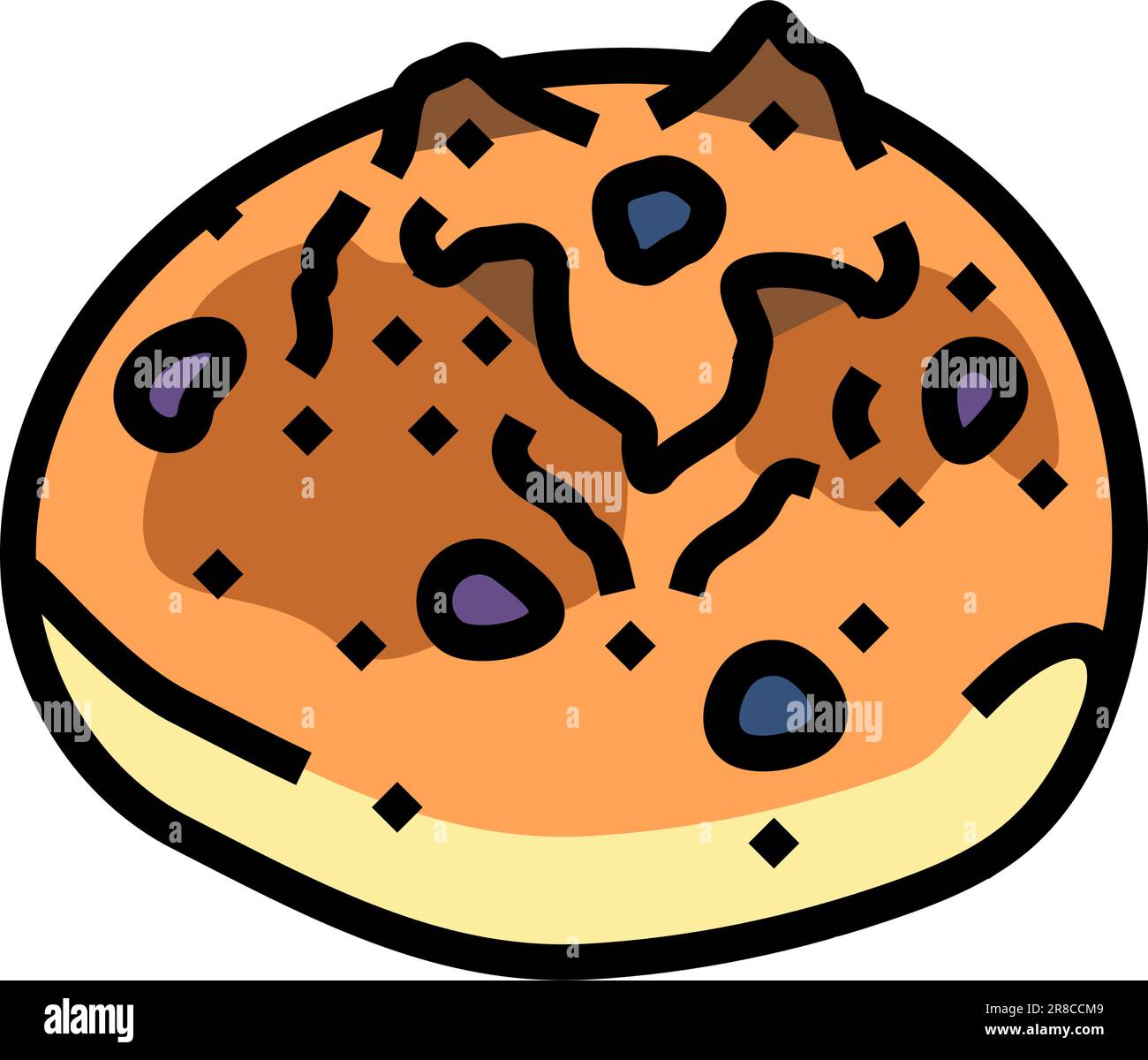raisin bun food meal color icon vector illustration Stock Vector Image ...