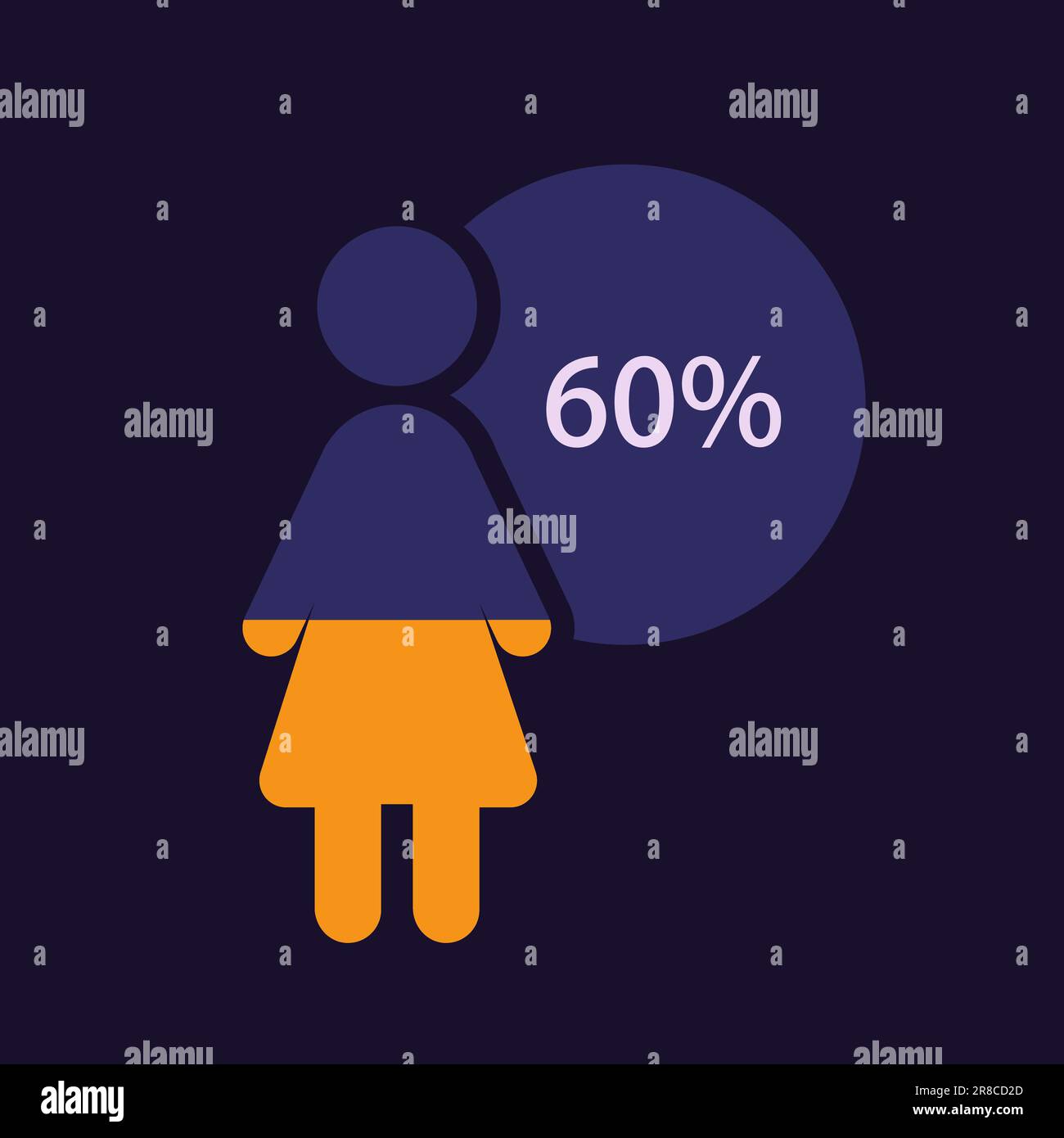 Female category infographic chart design template for dark theme Stock ...
