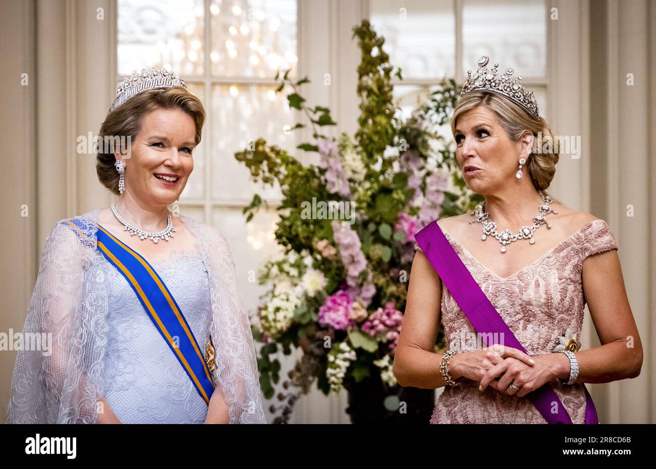 BRUSSELS - The Belgian Queen Mathilde and Queen Maxima during the ...