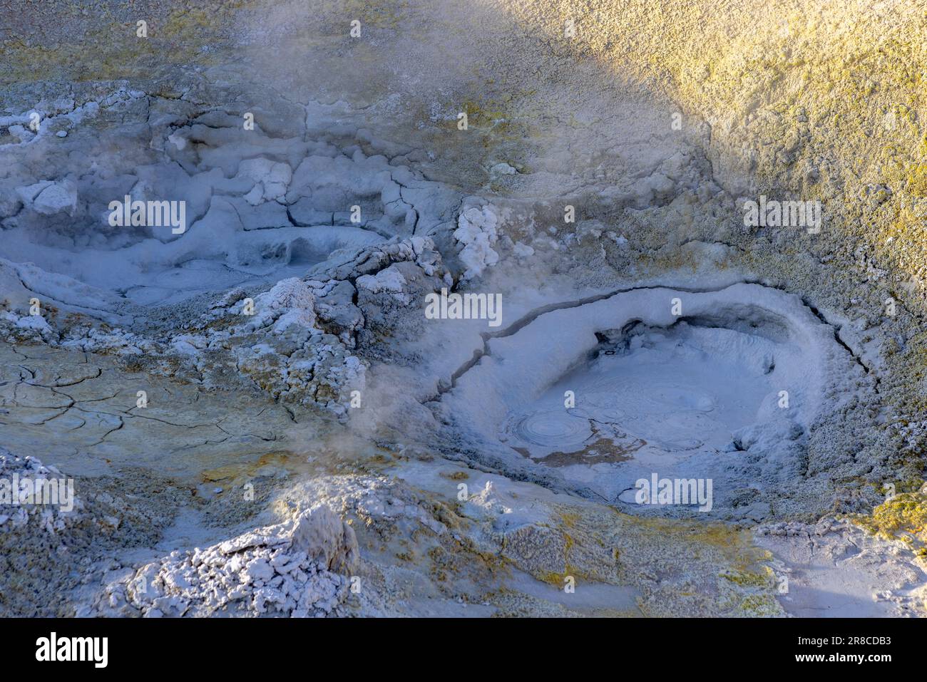 Stunning geothermic field of Sol de Mañana with its steaming geysers ...