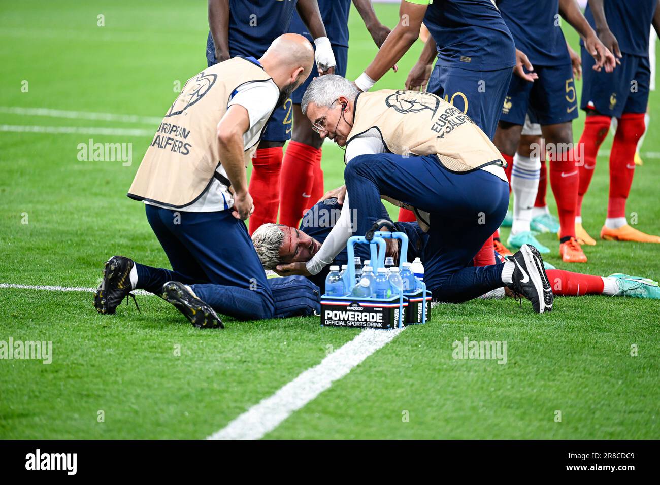Paris, France. 19th June, 2023. Antoine Griezmann wounded (injured) and ...