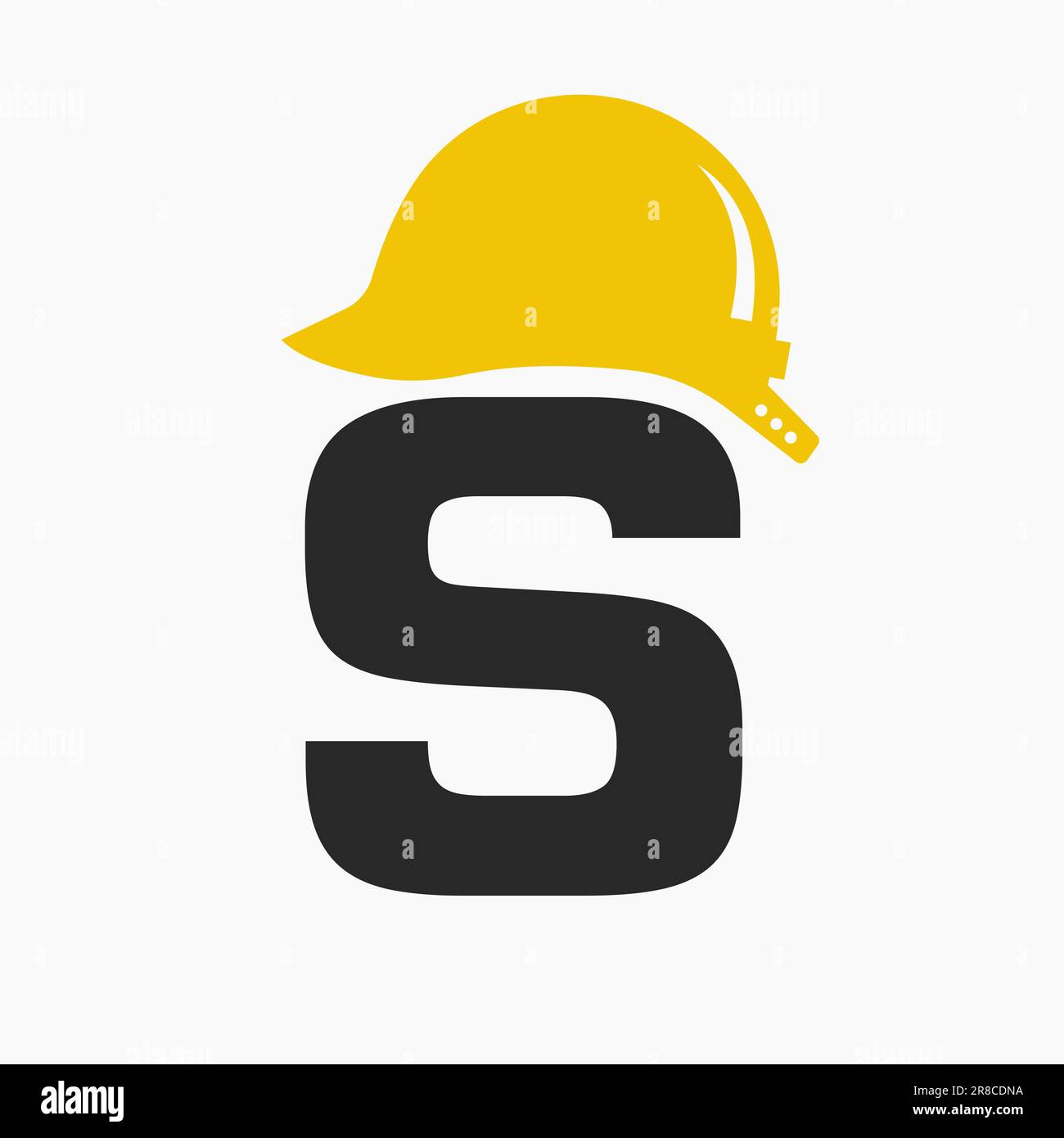 Letter S Helmet Construction Logo Concept With Safety Helmet Icon ...