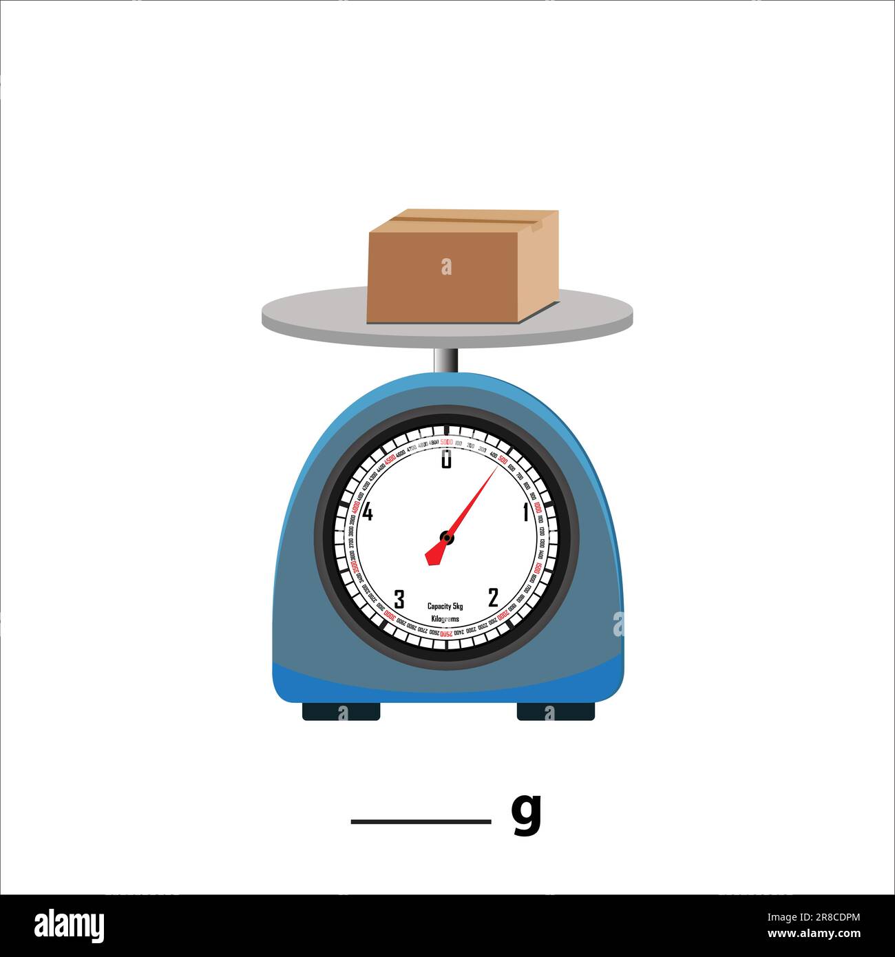 box 500gm on a weighing scale, isolate on white background. Weight ...