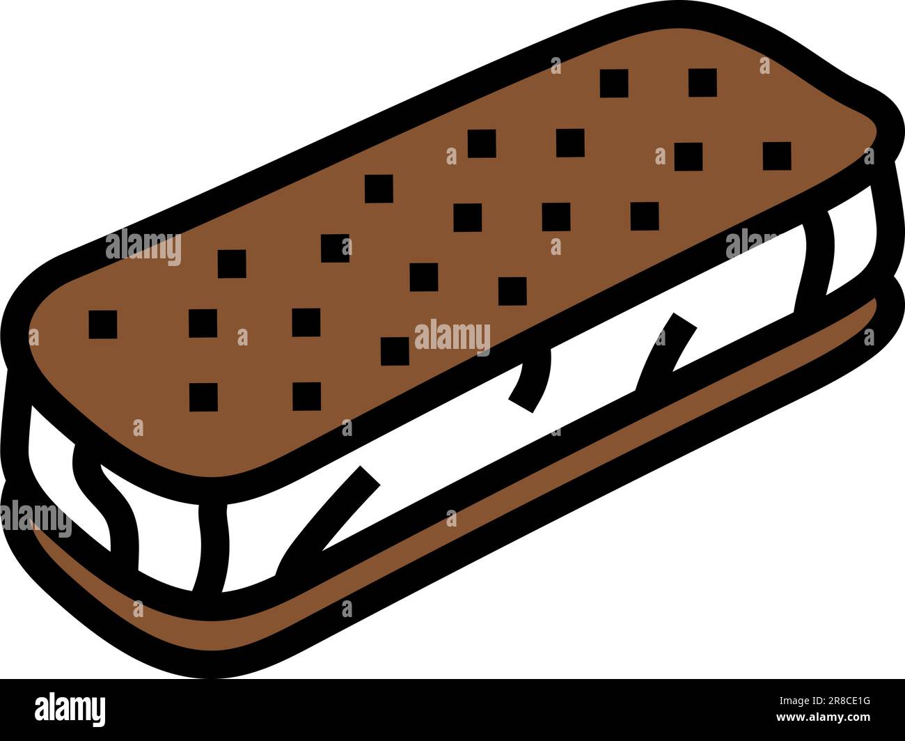 ice cream sandwich food snack color icon vector illustration Stock ...