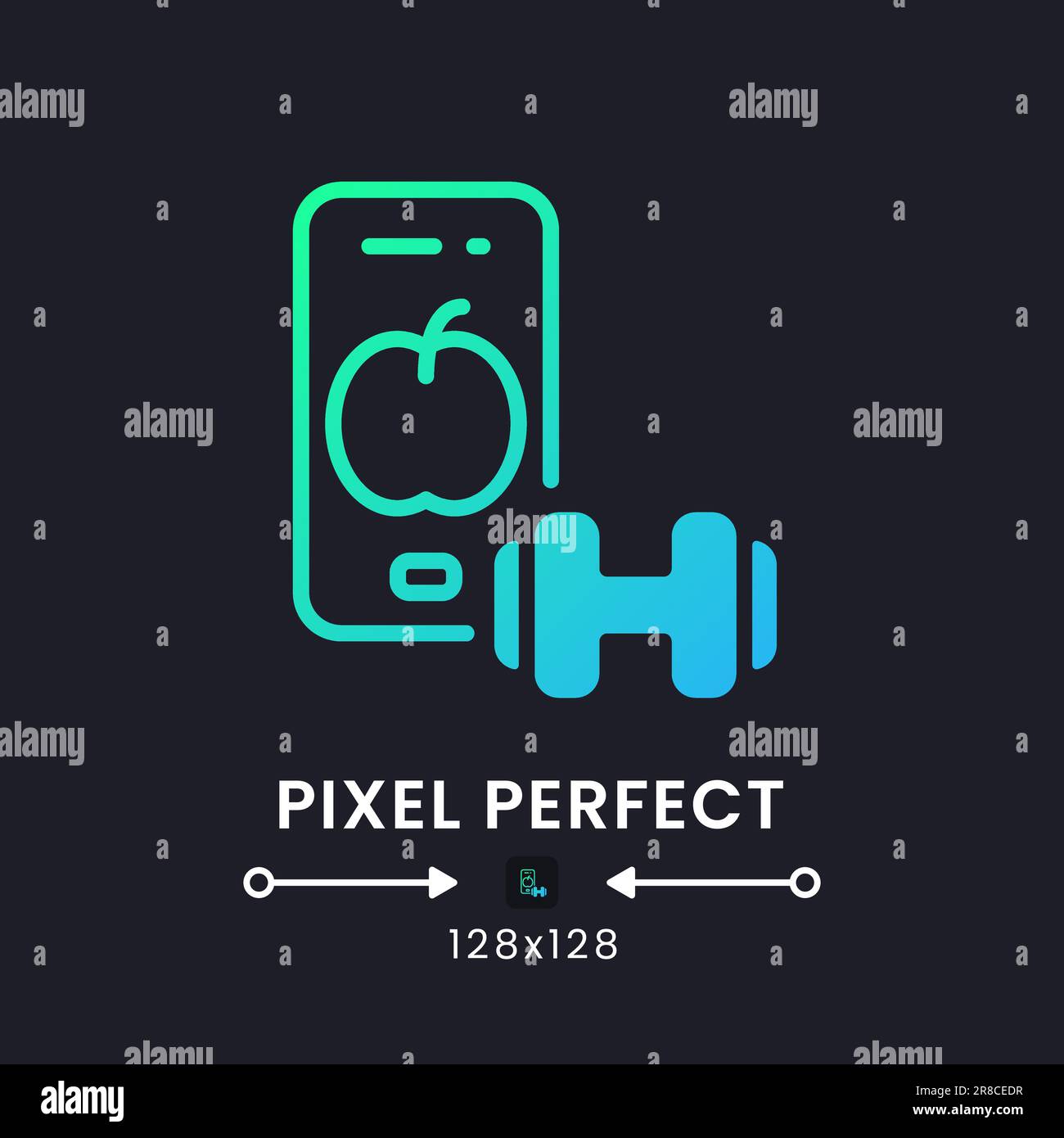 Fitness app blue solid gradient desktop icon on black Stock Vector Image & Art - Alamy