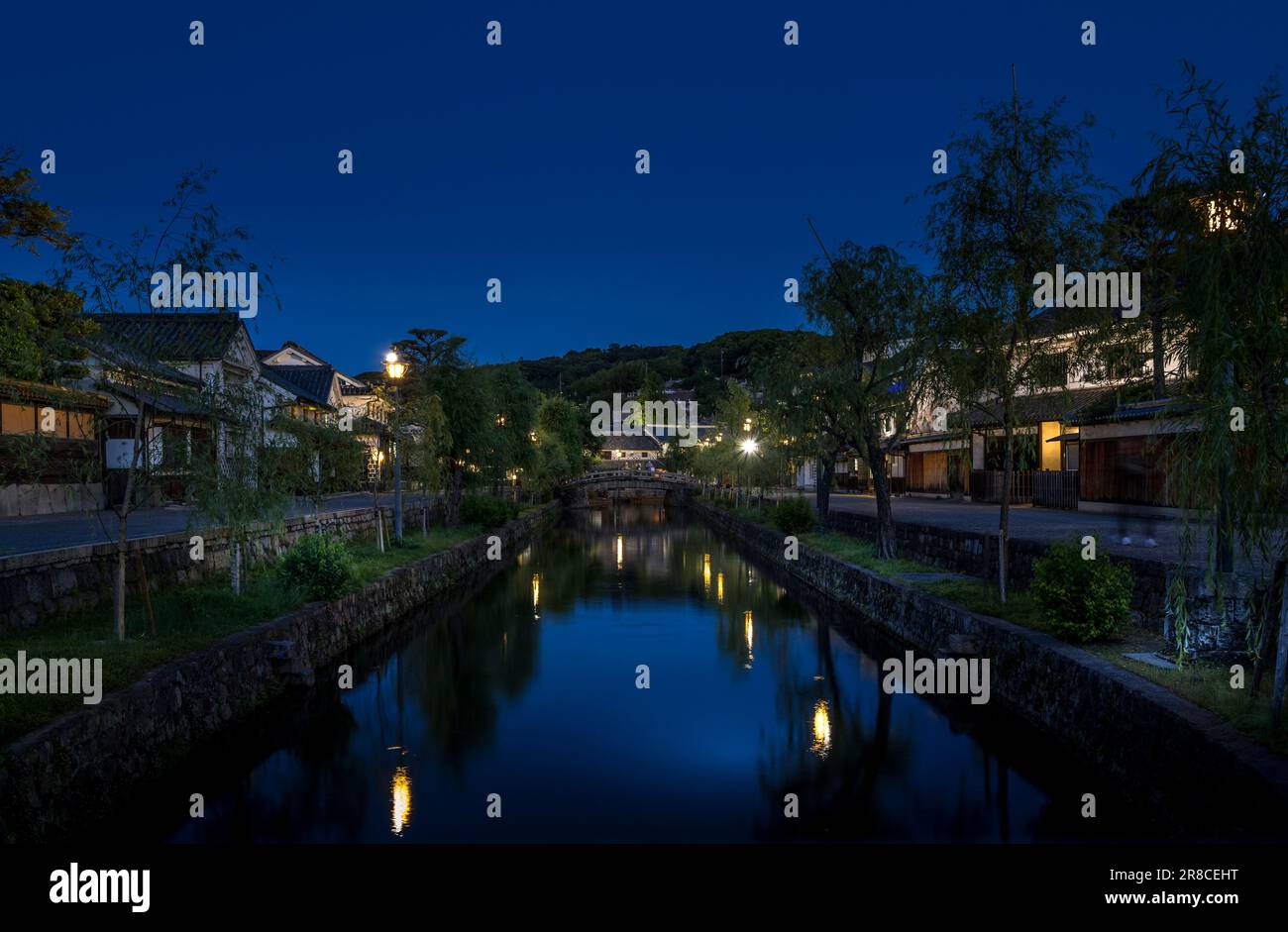 Night time view of Kurashiki, Okayama, Japana Stock Photo - Alamy