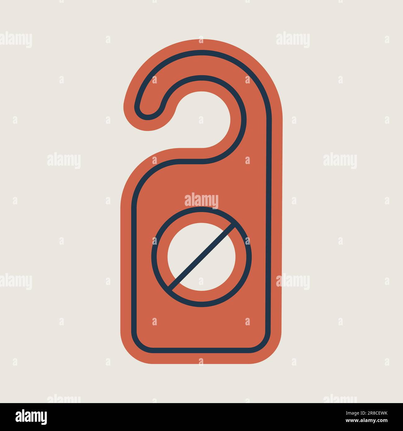 Do Not Disturb Sign Vector Isolated Icon Red Hotel Door Warning