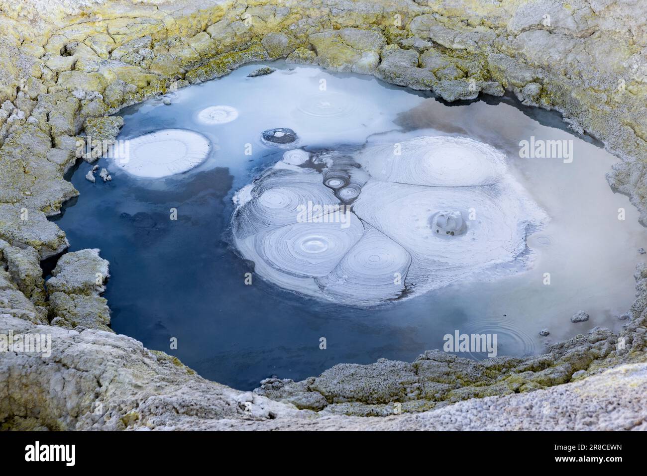 Stunning geothermic field of Sol de Mañana with its steaming geysers ...