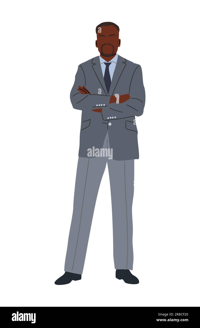 Black Business man standing vector on white Stock Vector Image & Art ...