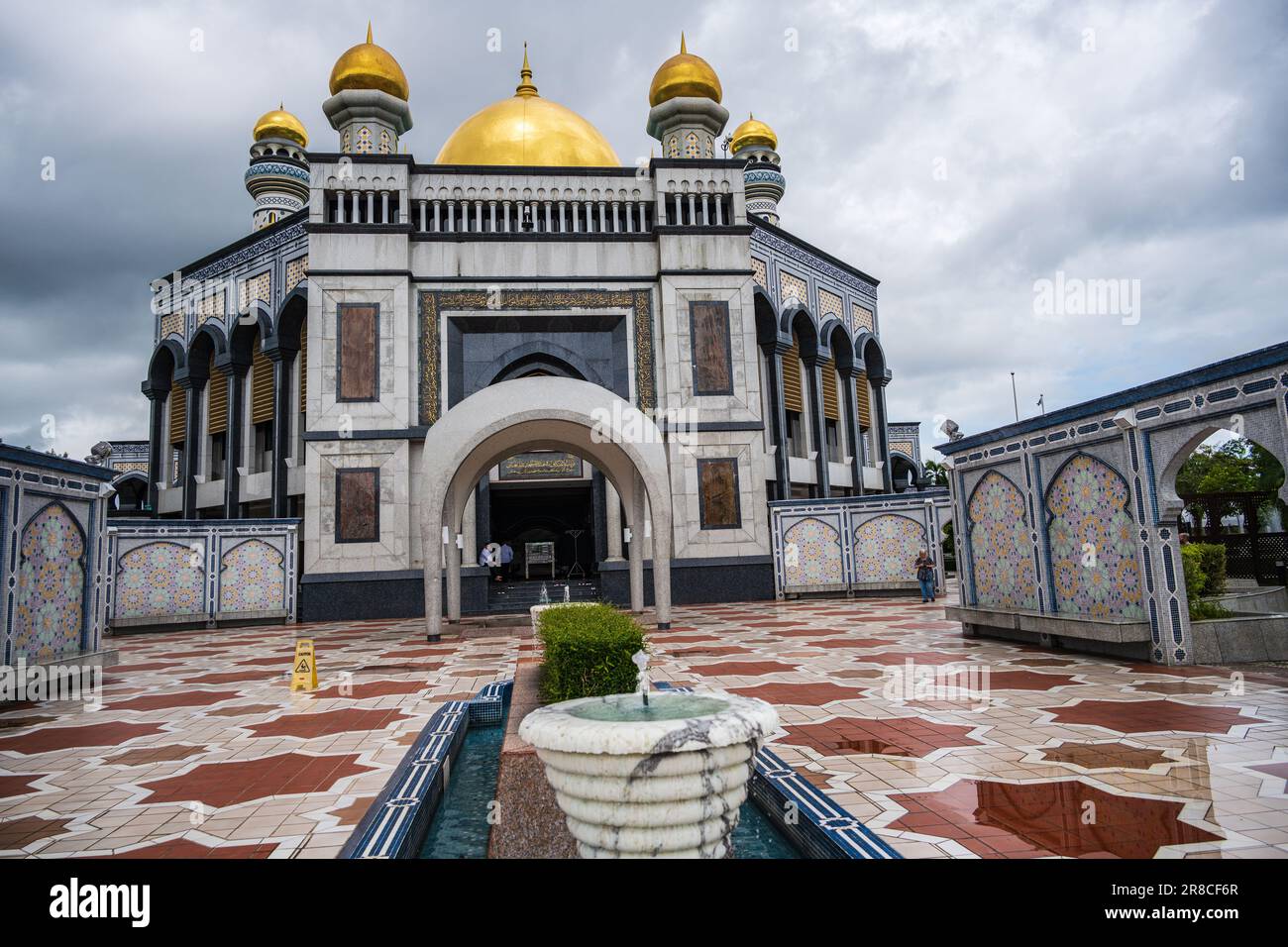 A wide angle shot of the Jame' Asr Hassanil Bolkiah Mosque in the ...