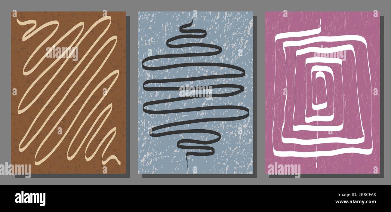 Abstract art for interior design, paintings, covers, posters. Wavy ...