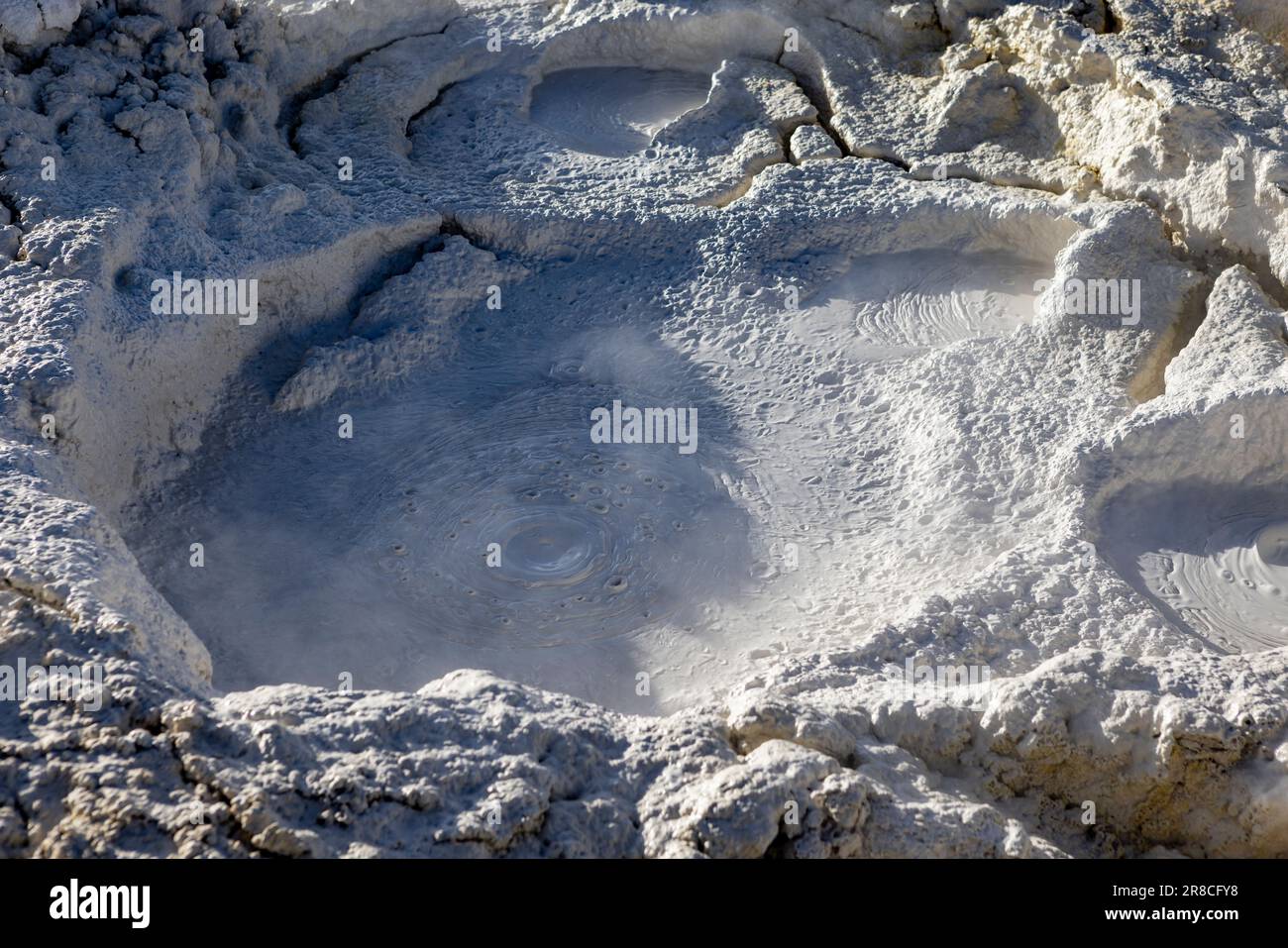 Stunning geothermic field of Sol de Mañana with its steaming geysers ...