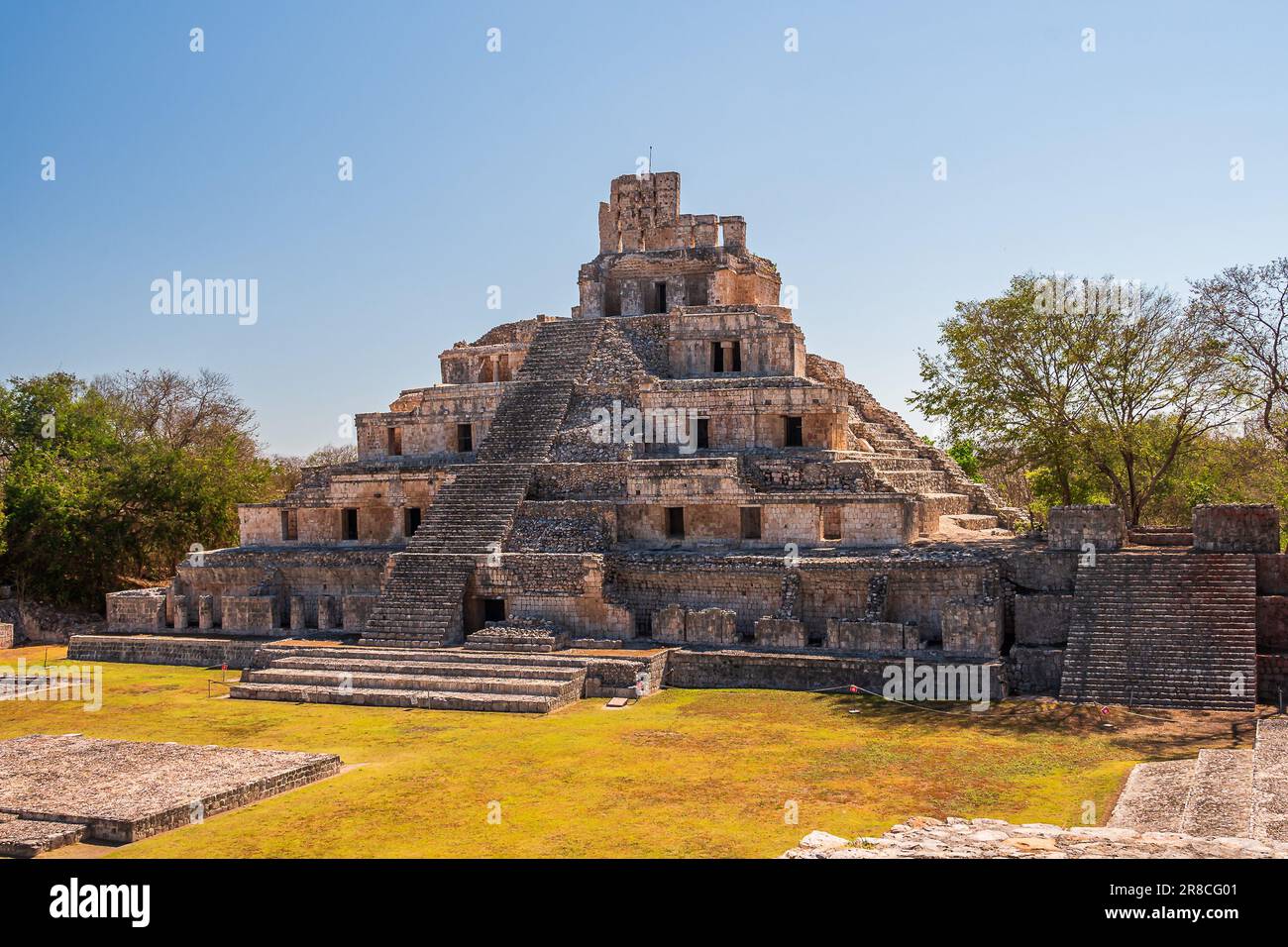 Maya Temple in the Archeological site of Edzna, situated in the State ...