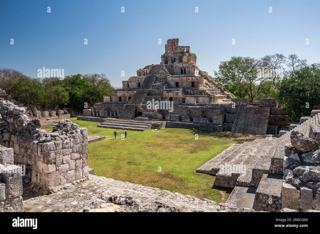 Maya Temple in the Archeological site of Edzna, situated in the State ...