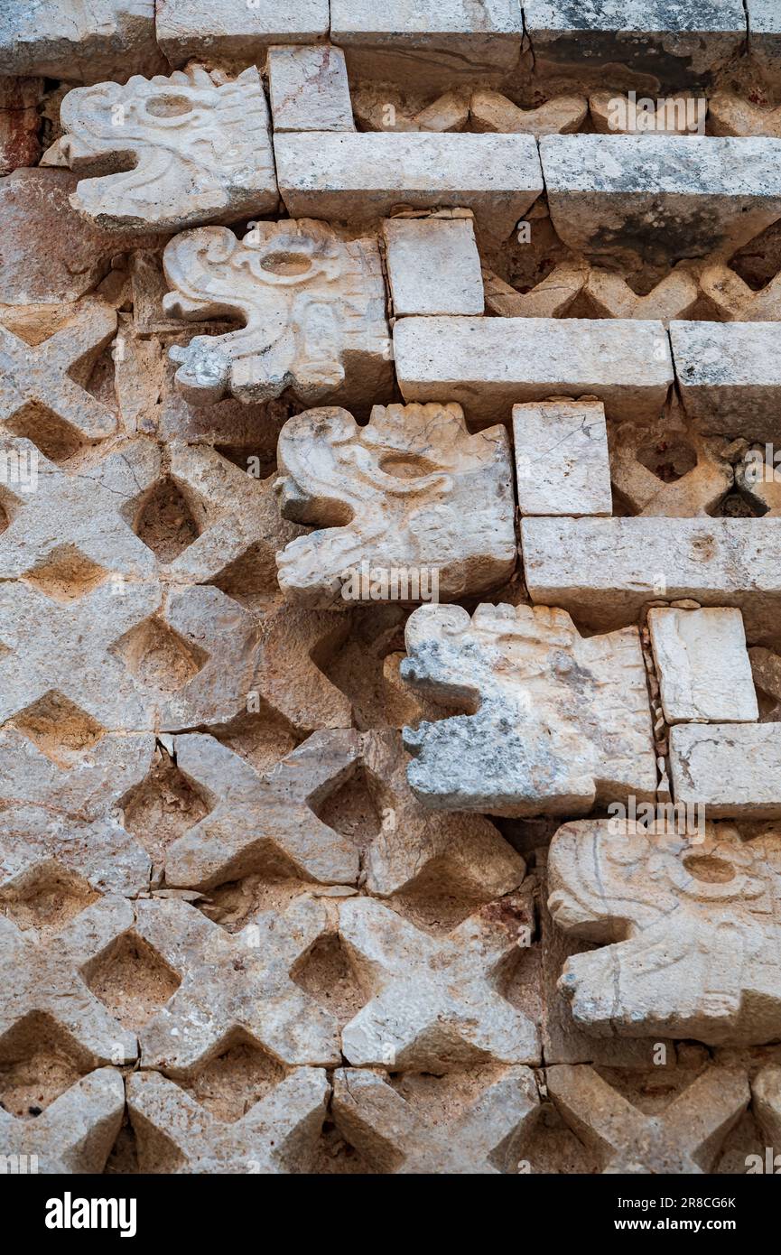 Maya Bas Reliefs representing Gods and Snakes in the Unesco World ...