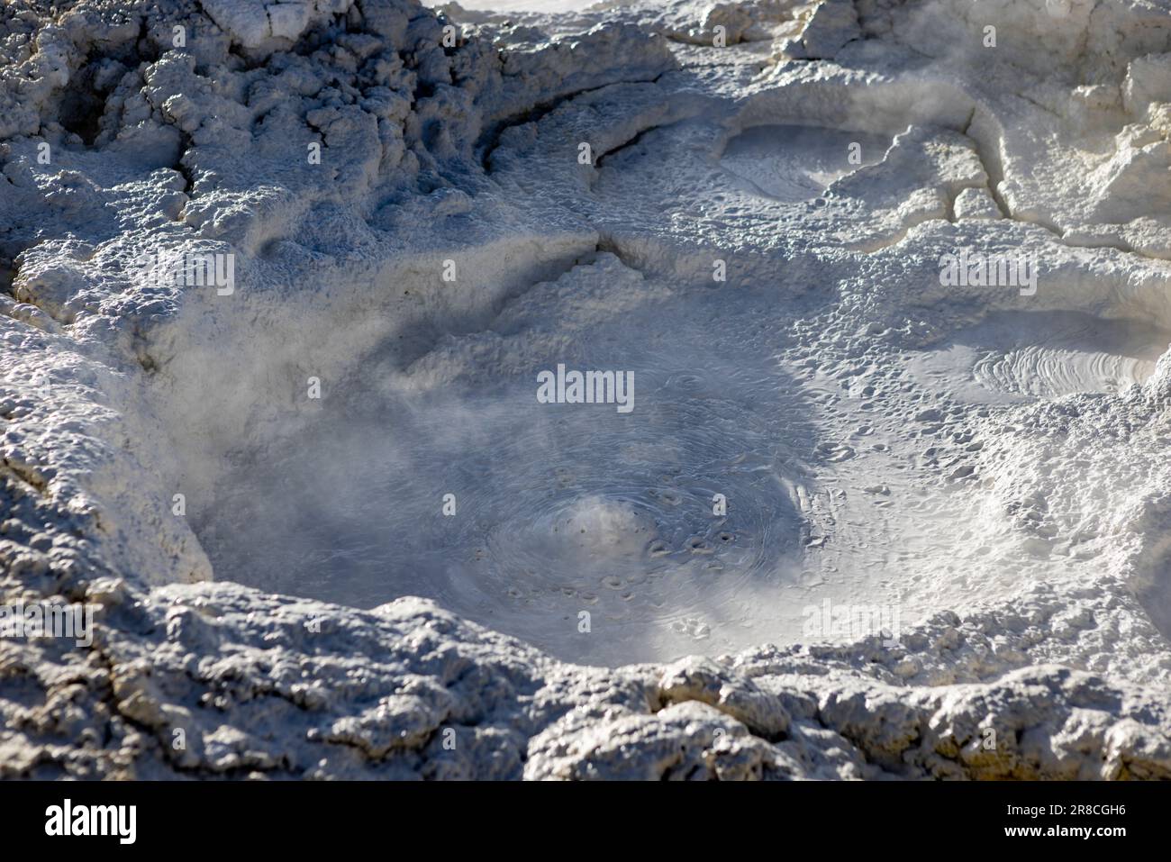 Stunning geothermic field of Sol de Mañana with its steaming geysers ...