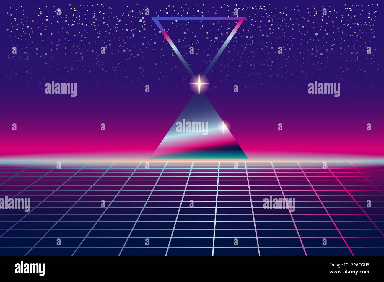 Synthwave retro banner vaporwave aesthetic background Stock Vector ...