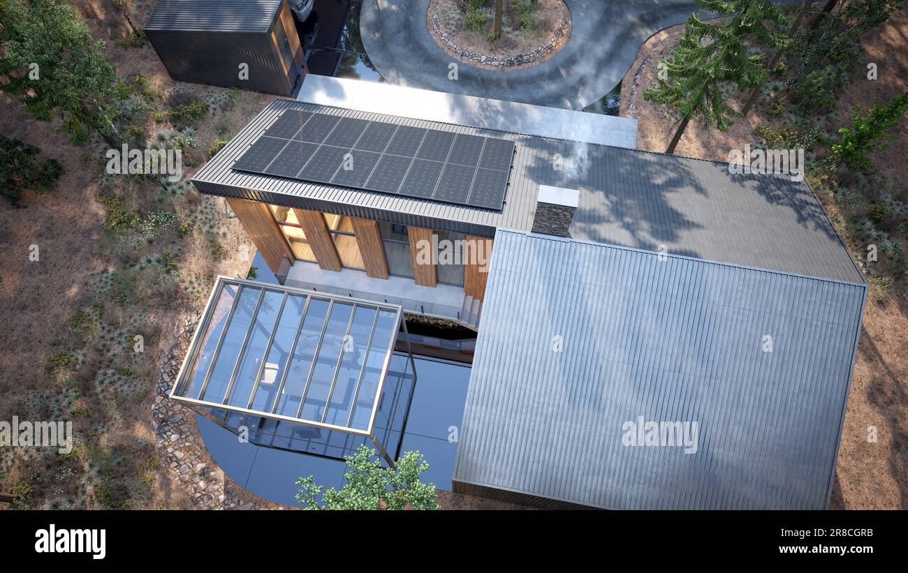 Modern Gazebo Sunroom Pergola on Patio. 3d rendering Stock Photo - Alamy