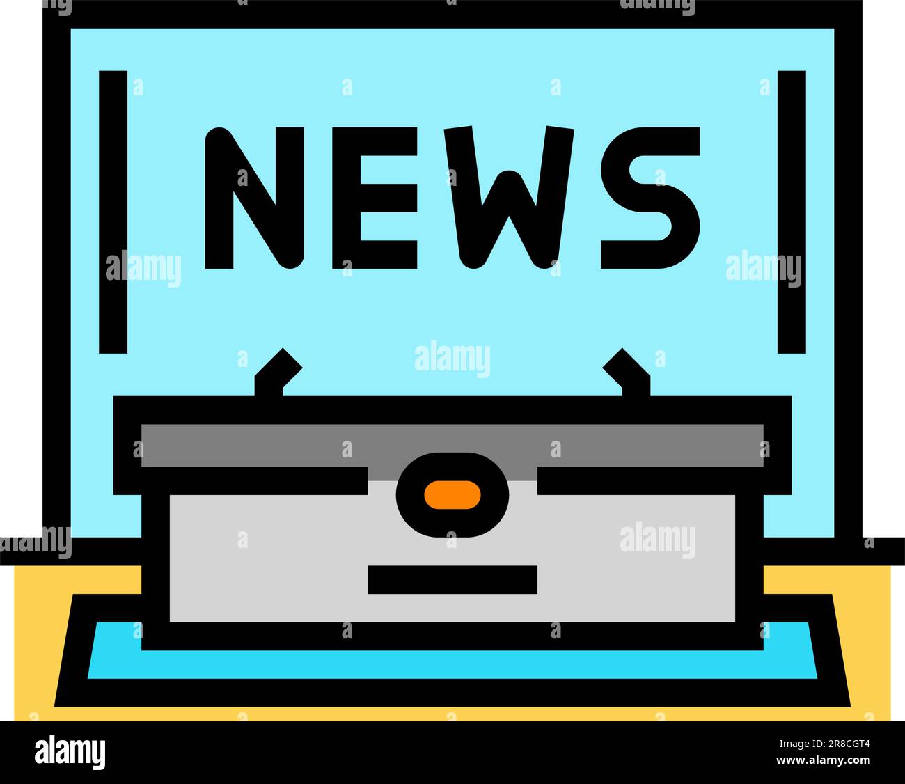news anchor desk media color icon vector illustration Stock Vector ...