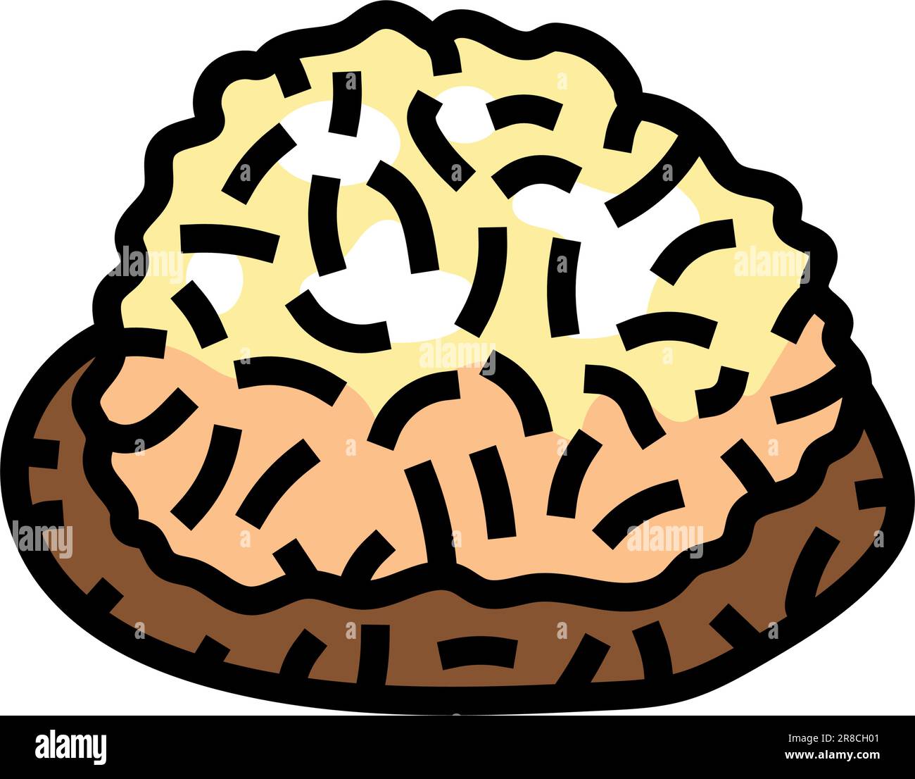 coconut macaroons sweet food color icon vector illustration Stock ...