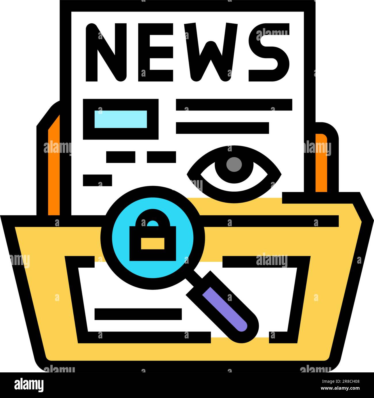 investigative journalism news media color icon vector illustration ...