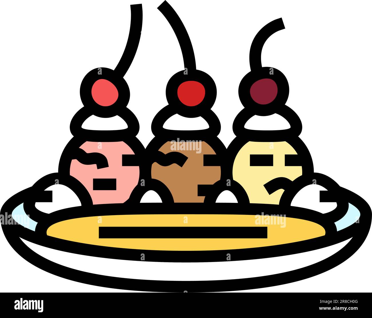 Banana split illustration Cut Out Stock Images & Pictures - Alamy