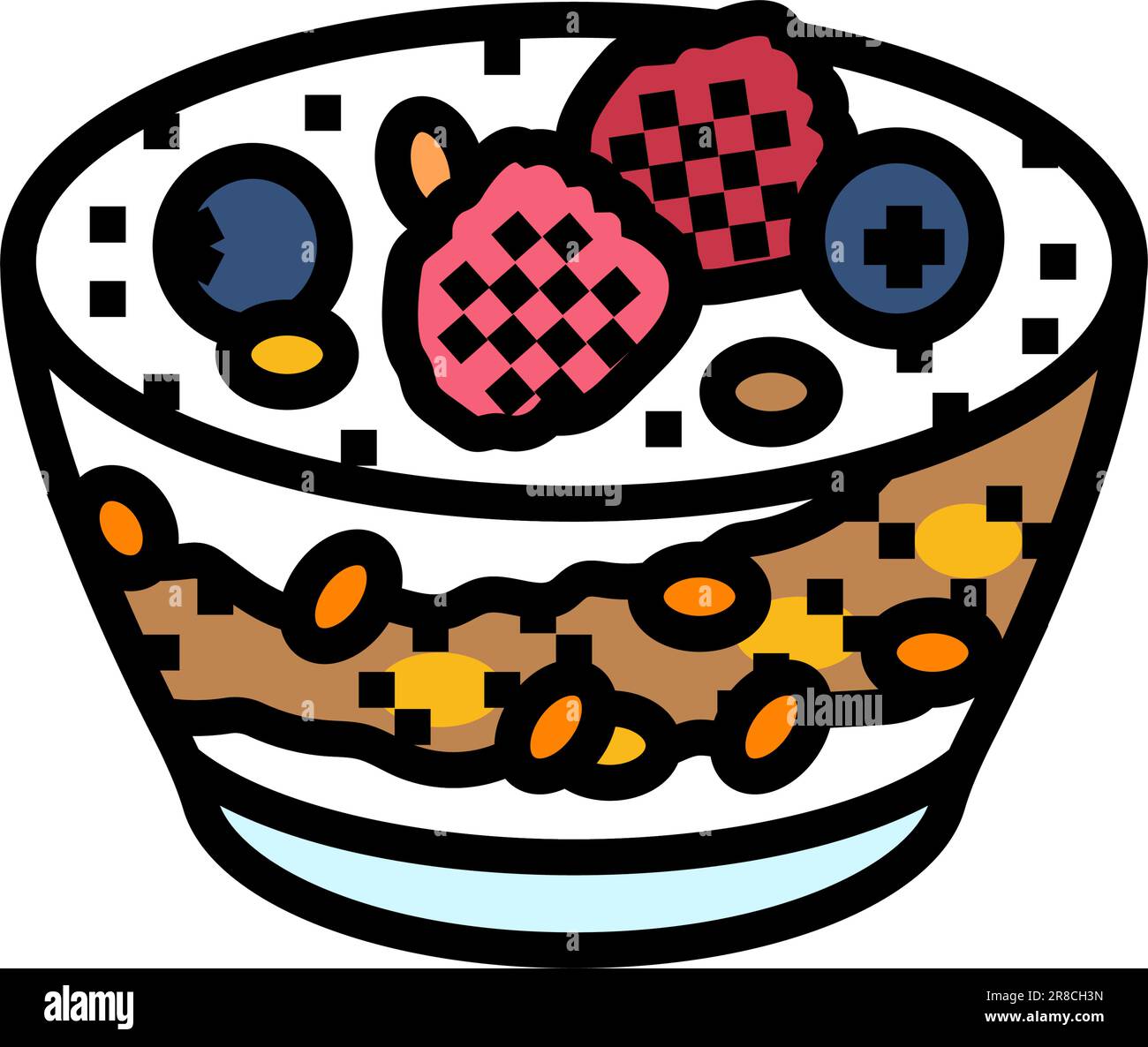berry parfait sweet food color icon vector illustration Stock Vector ...