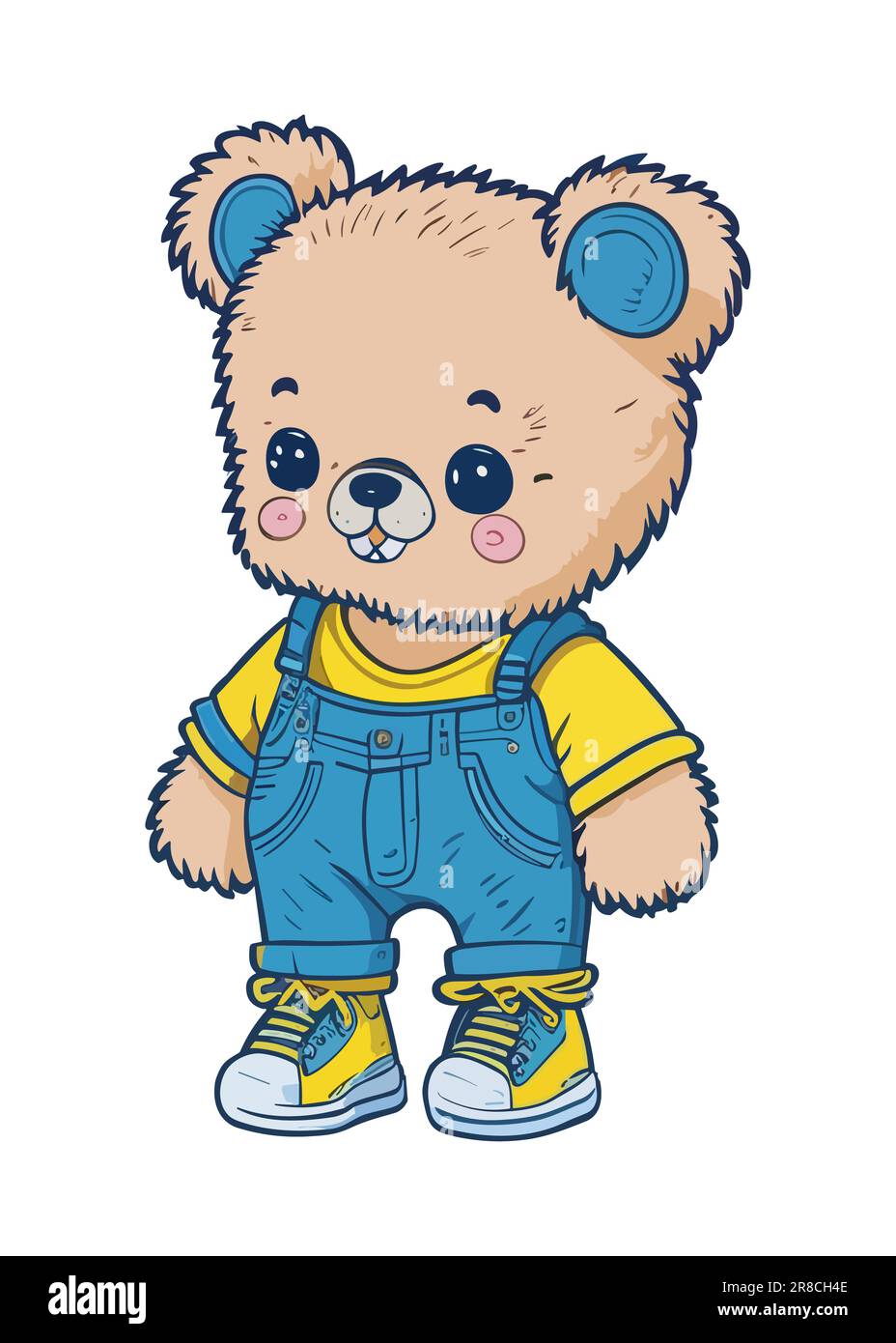 Cute Teddy bear toy cartoon isolated on white Stock Vector Image & Art ...