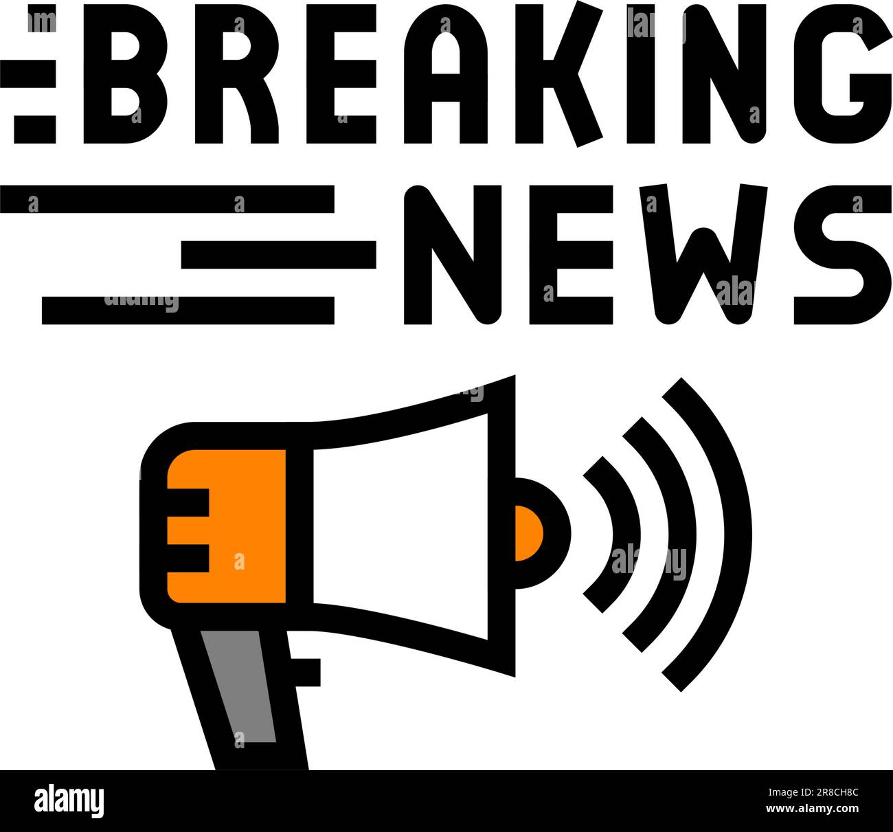 breaking news media color icon vector illustration Stock Vector Image ...