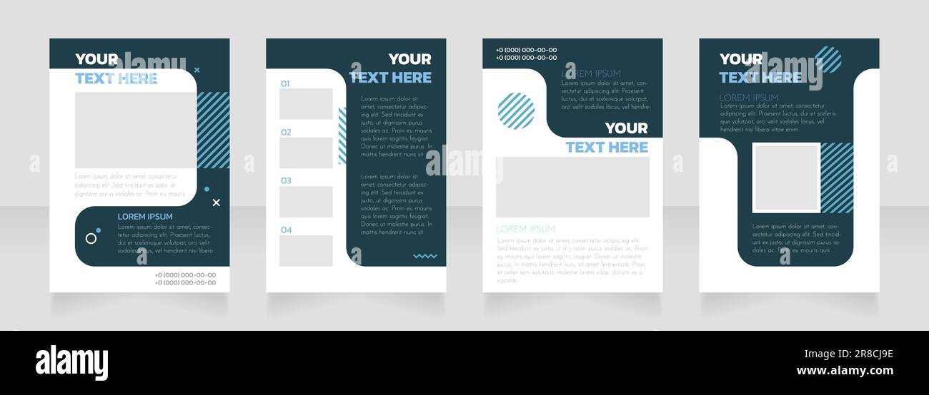 Elegant white and dark blue blank brochure layout design Stock Vector ...