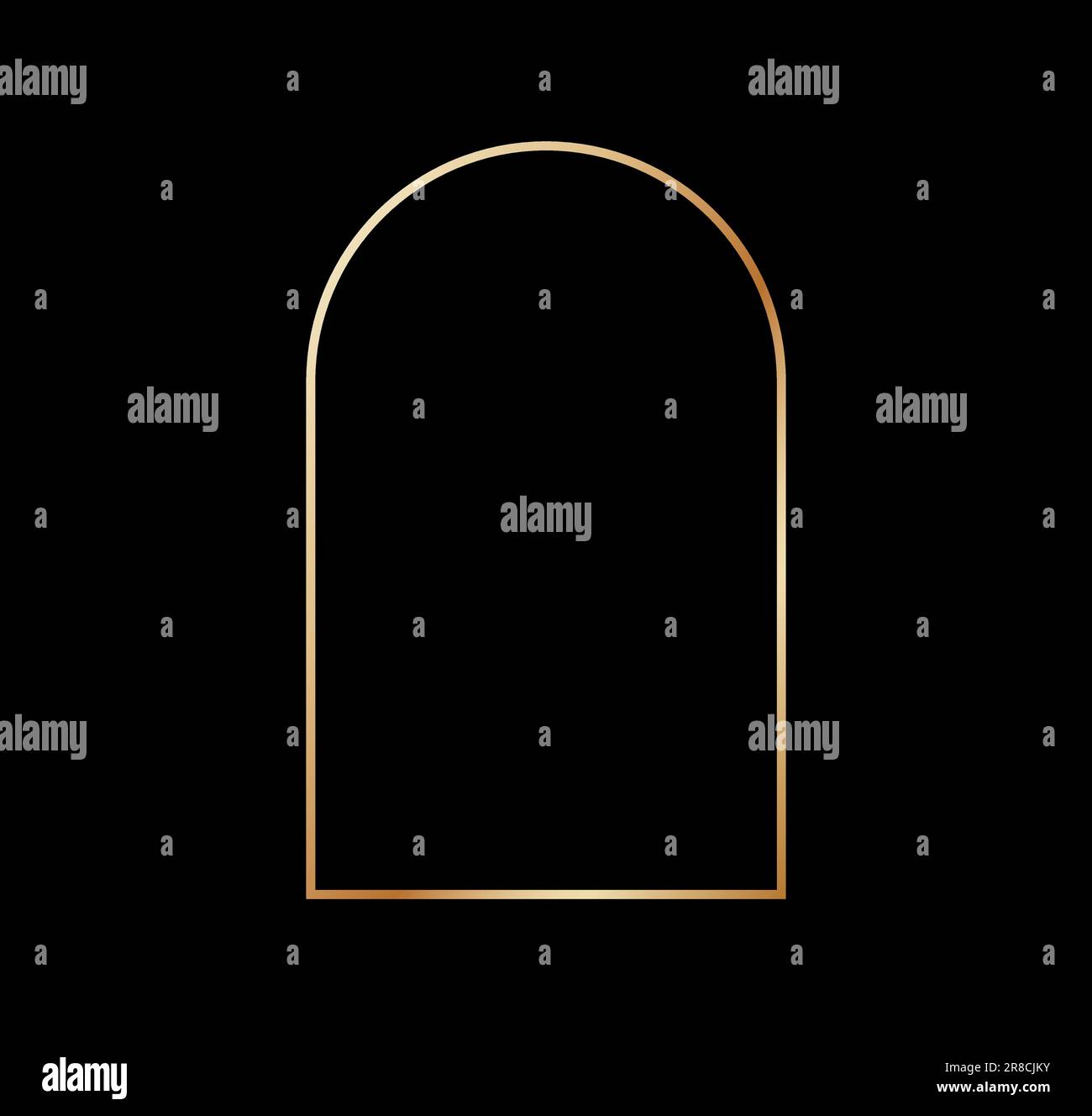 Golden arc frame in art deco style. Luxury gold border for for wedding ...