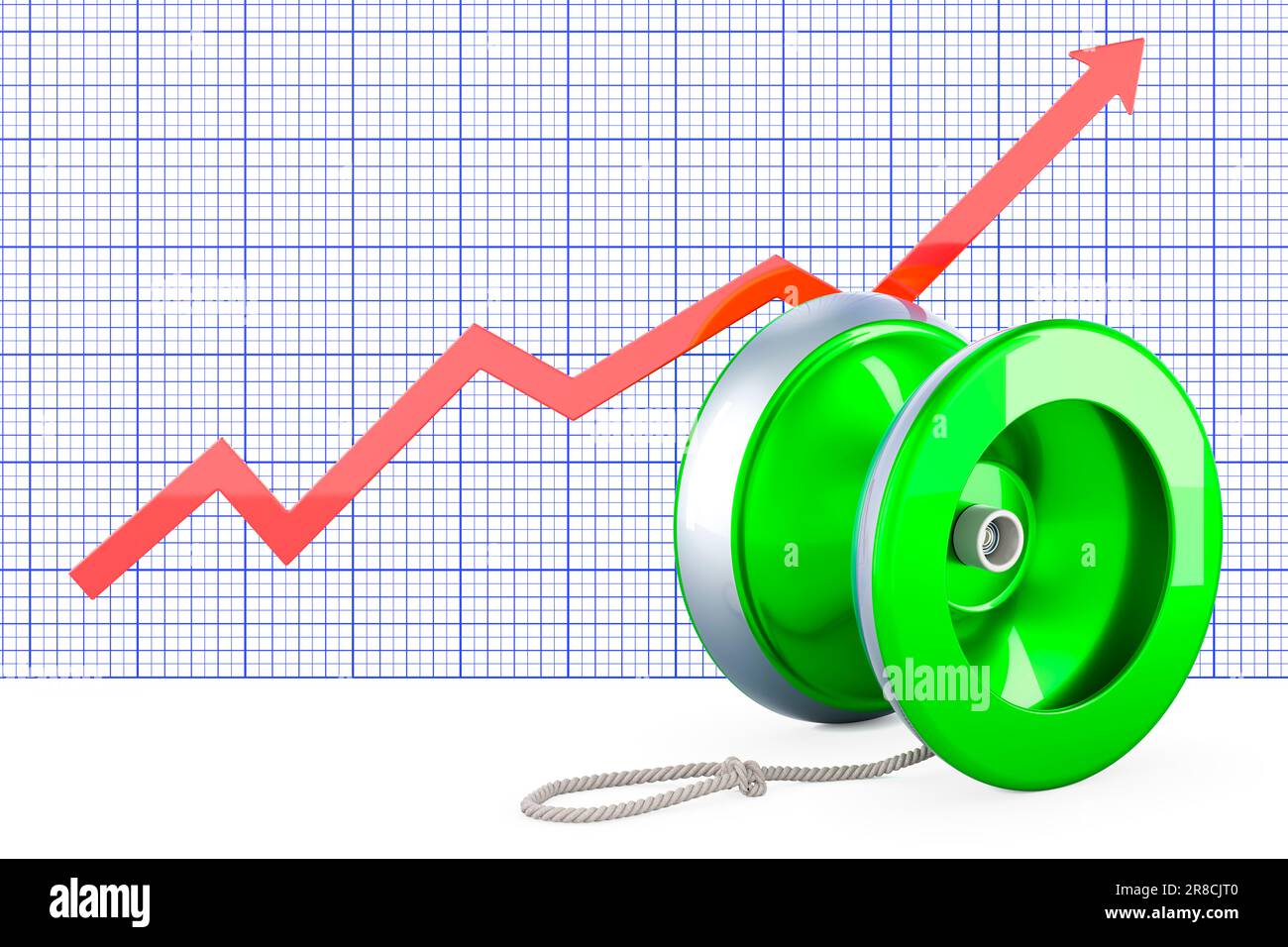 Yo-yo with growing chart, 3D rendering Stock Photo - Alamy