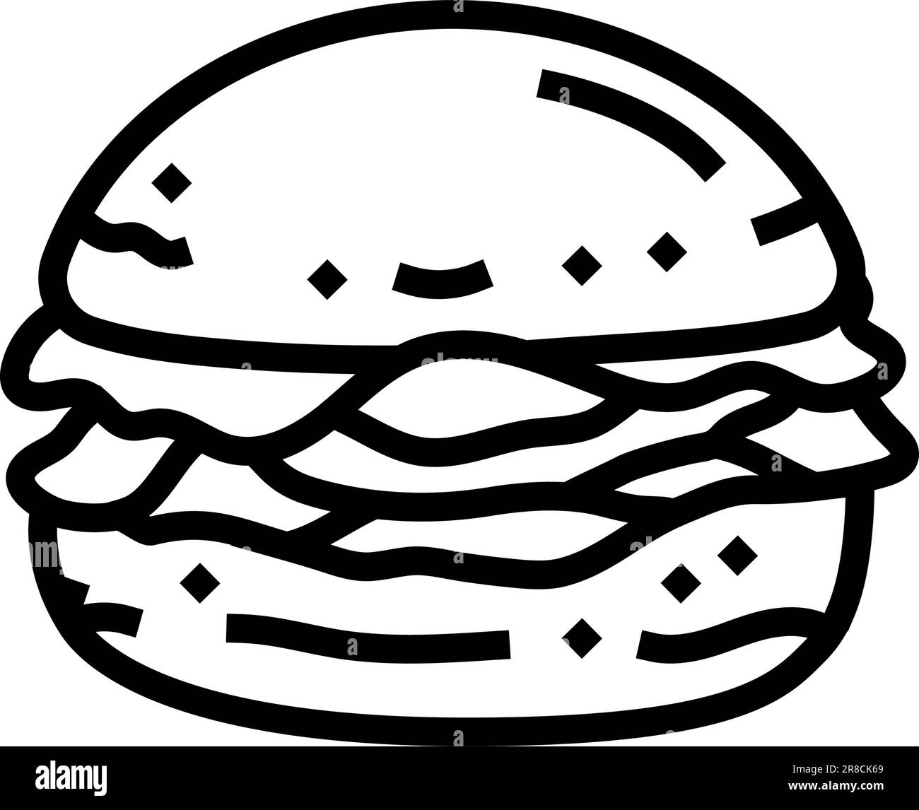 bacon bun food meal line icon vector illustration Stock Vector Image ...